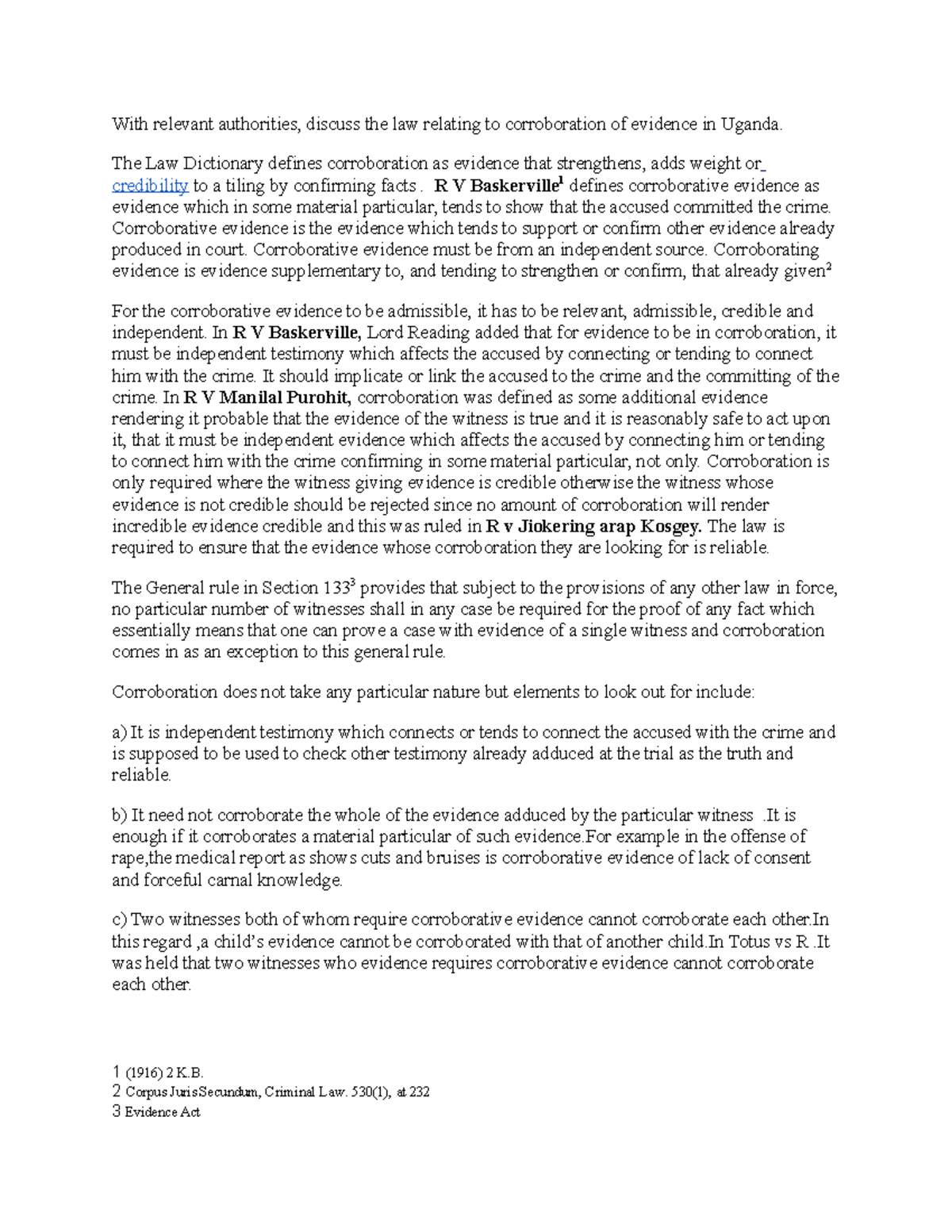 Corroborating Evidence In Law, (Corroboration In Law), 43% OFF