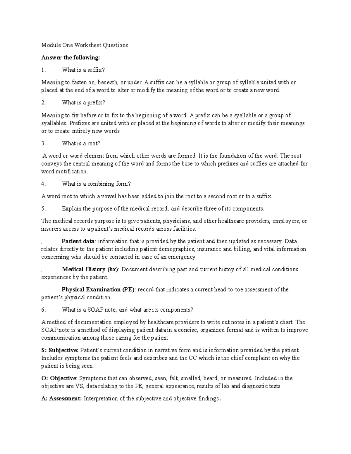 Module One Worksheet Questions - Module One Worksheet Questions Answer ...