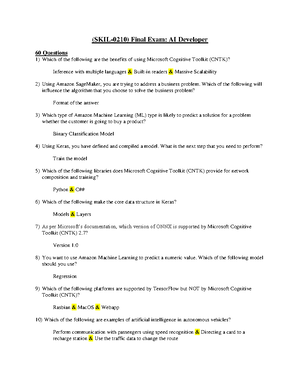 Skillsoft Apprentice Developer Final Exam - Final Exam: Apprentice Developer 60 Questions ...