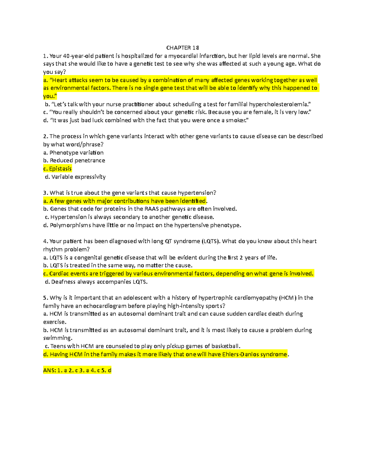 Chapter 18 (BOOK) - CHAPTER 18 1. Your patient is hospitalized for a ...