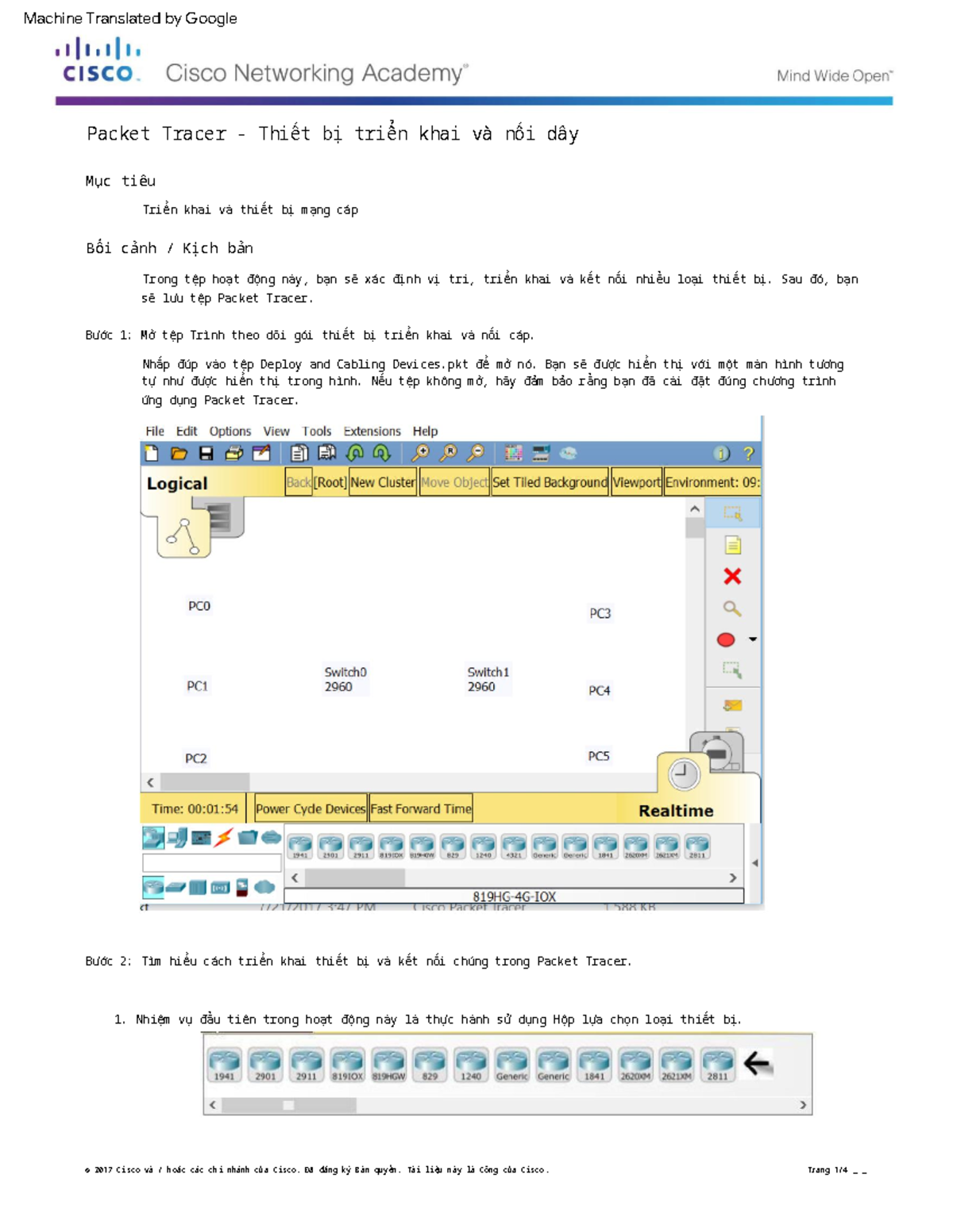 2.1.1.2 Packet Tracer - Deploying and Cabling Devices - Packet Tracer - Thi¿t bß trißn khai và ...