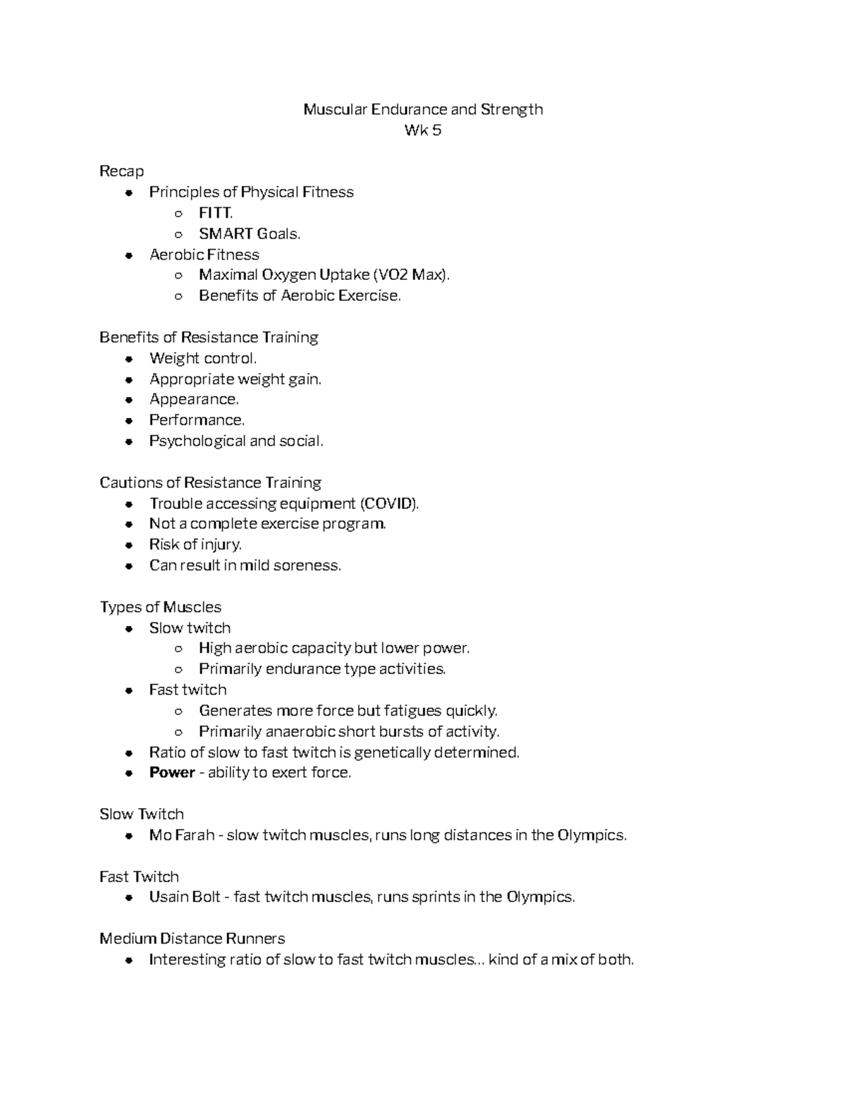 Muscular Endurance and Strength - SMART Goals. Aerobic Fitness Maximal ...