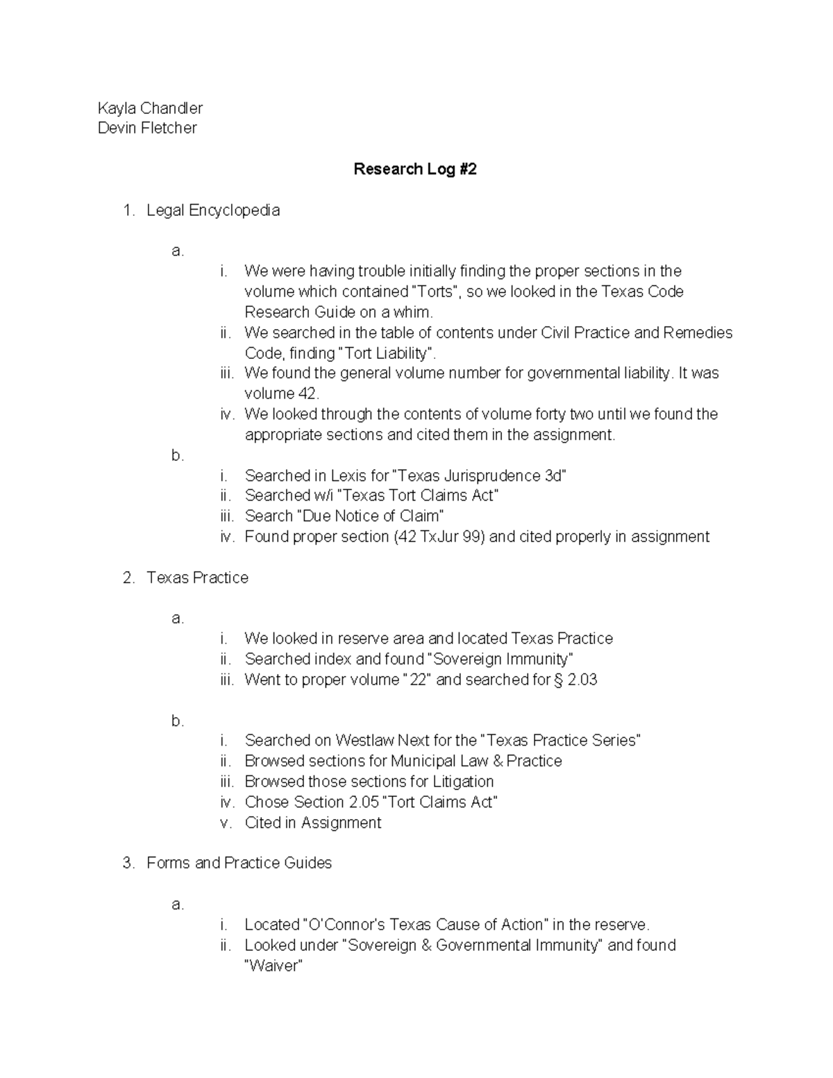 Research Log 2 - Outline - Kayla Chandler Devin Fletcher Research Log ...
