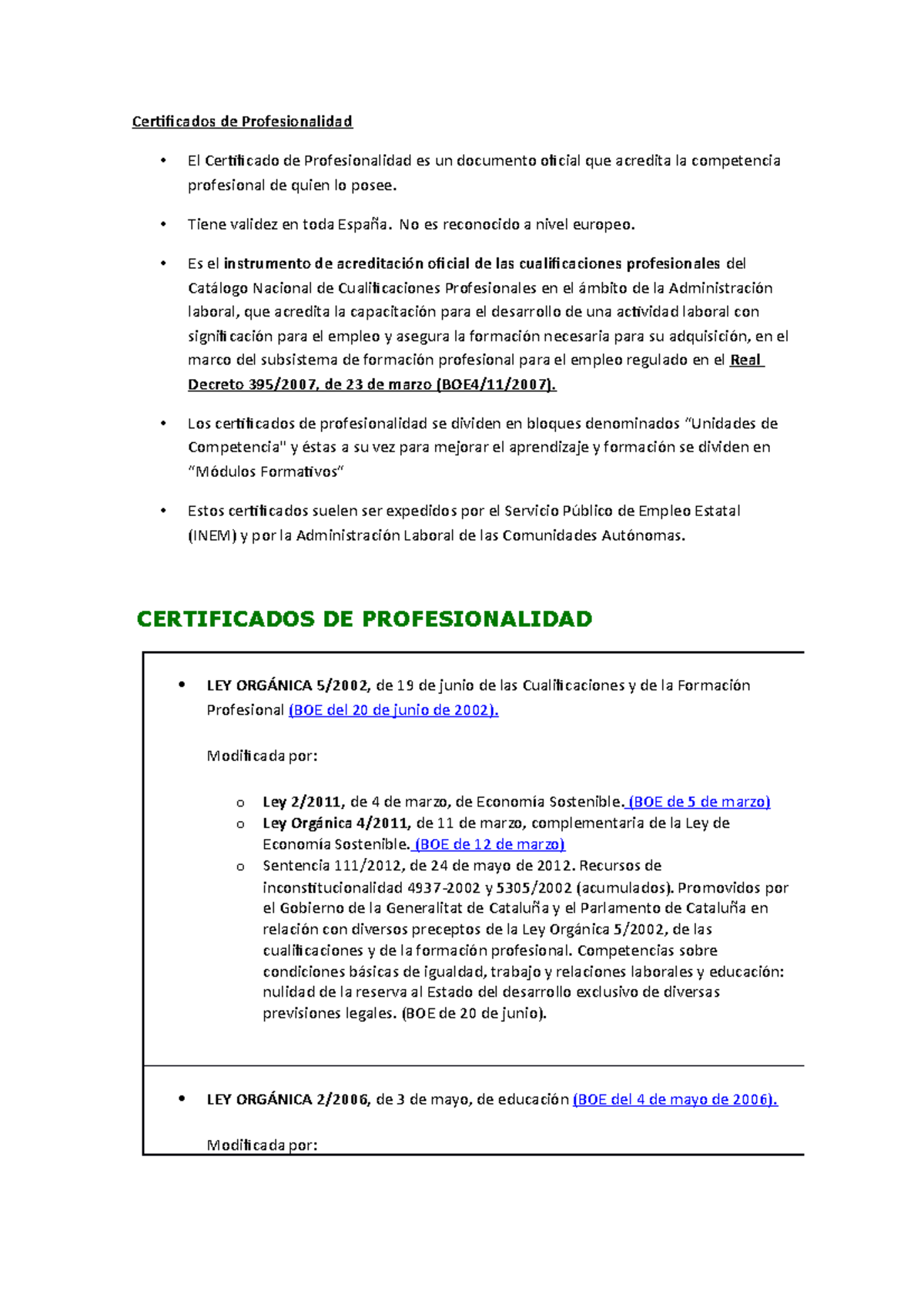 Info Normativa 2 - Informacion sobre certificados profesionalidad - Certificados de ...