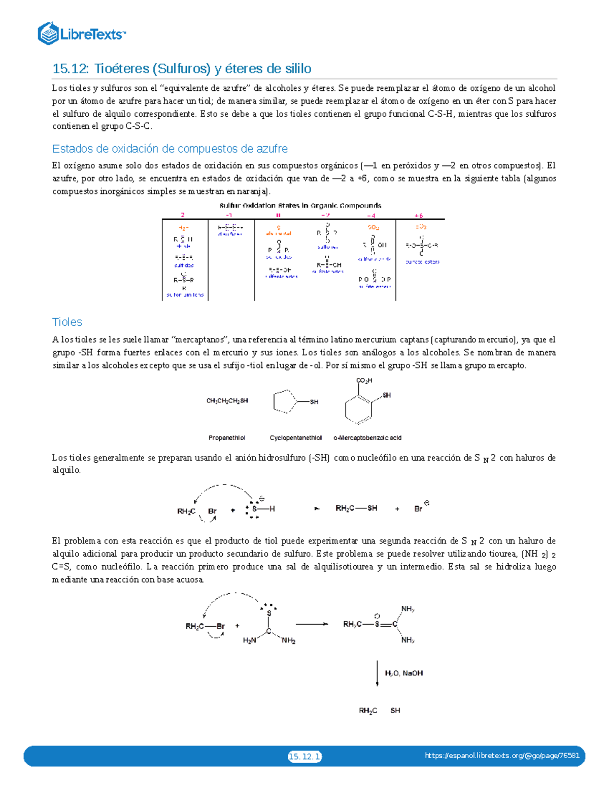 15 Tioeteres sulfúrico - 15: Tioéteres (Sulfuros) y éteres de sililo ...