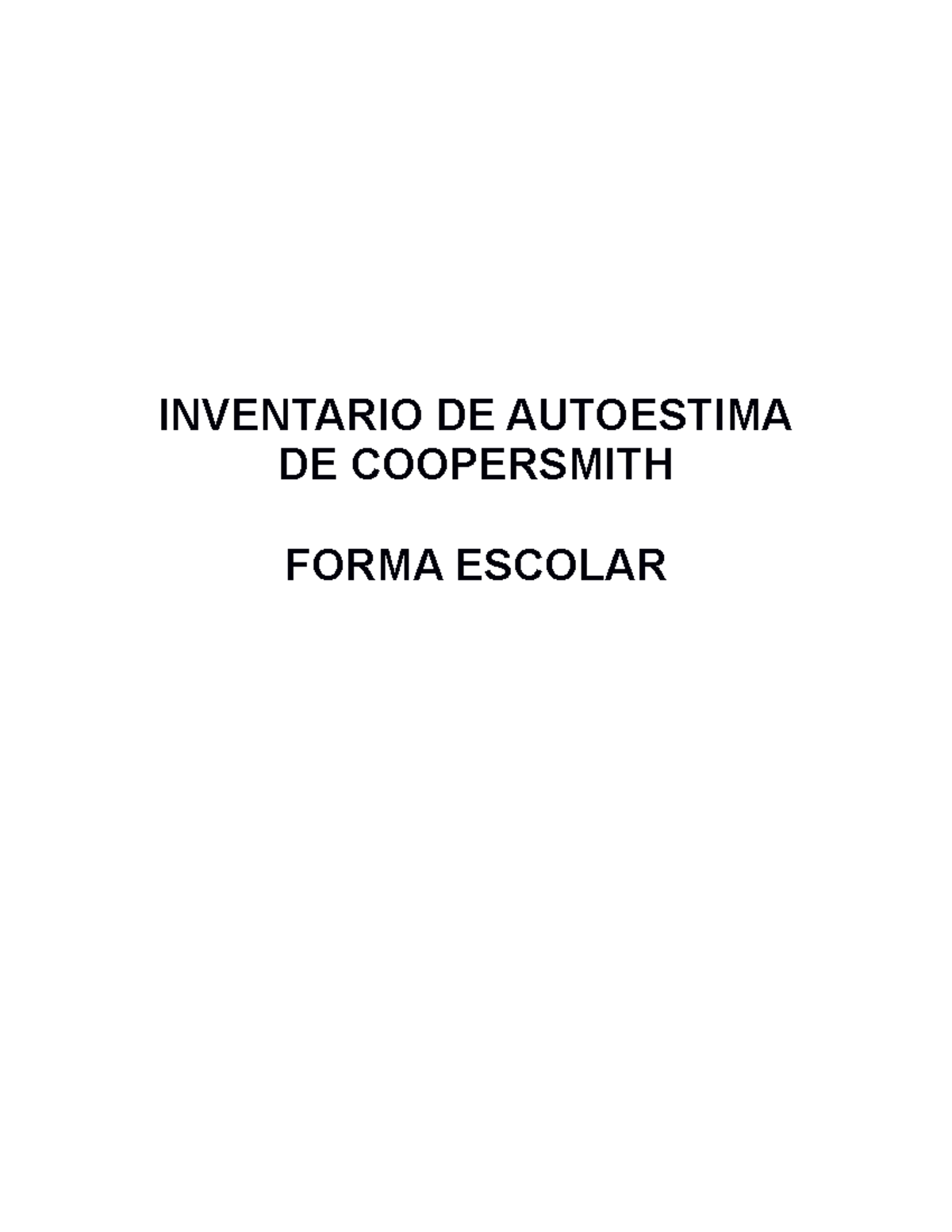 Coopersmith Adolescentes - INVENTARIO DE AUTOESTIMA DE COOPERSMITH ...