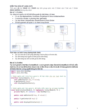 1 Thuc Hanh 2-Interface - Write a program to demonstrate Inheritance. Define a base class ...