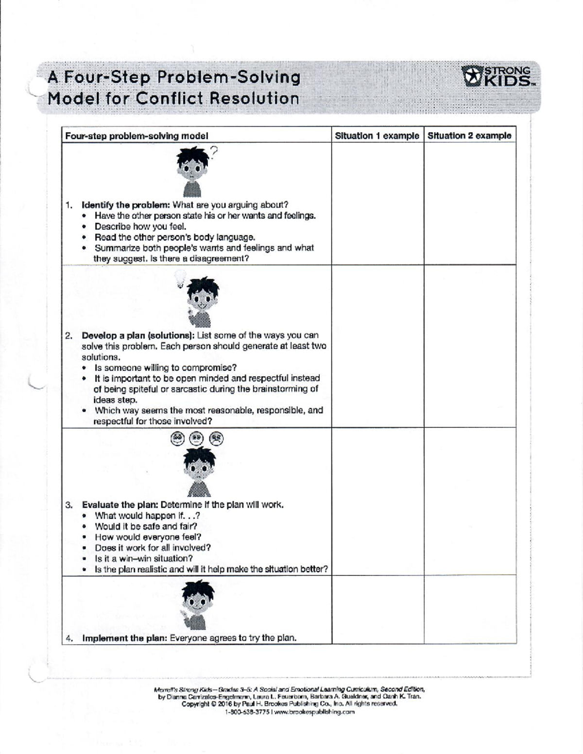 4 step problem solving conflict sheet - EDU 313 - Studocu