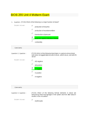 BIOS 256 Exam 2 Study Guide 210719 2 - Bios256 Exam 2 Study Guide This ...