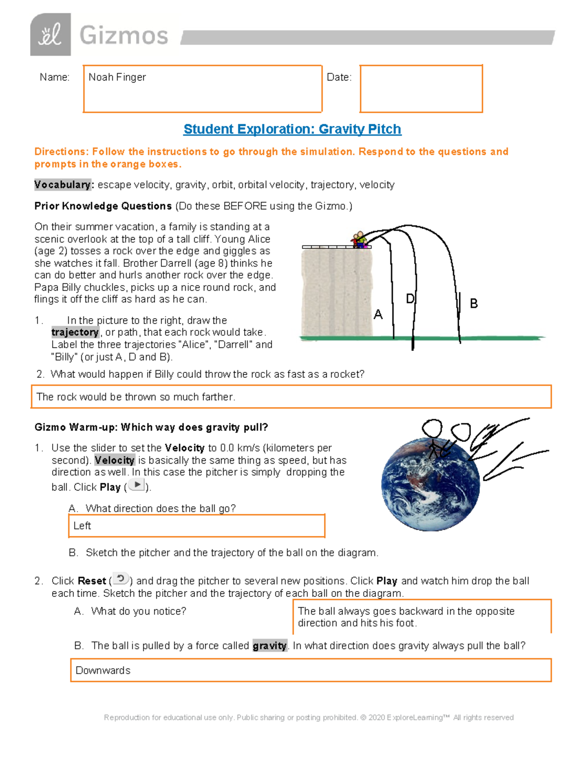 Noah Finger - Copy of Gravity Pitch SE - Name: Noah Finger Date ...