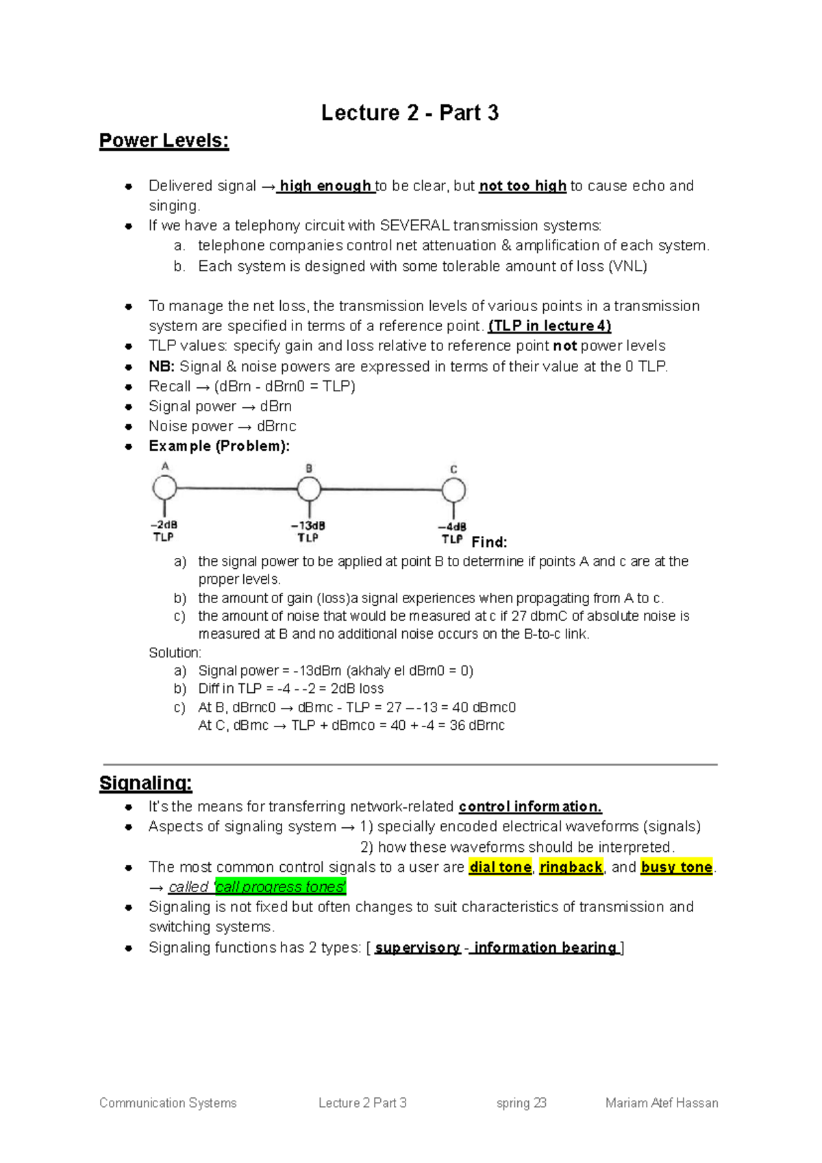 Lecture 2 Part 3pdf Communication Systems Lecture 2 Part 3 9853