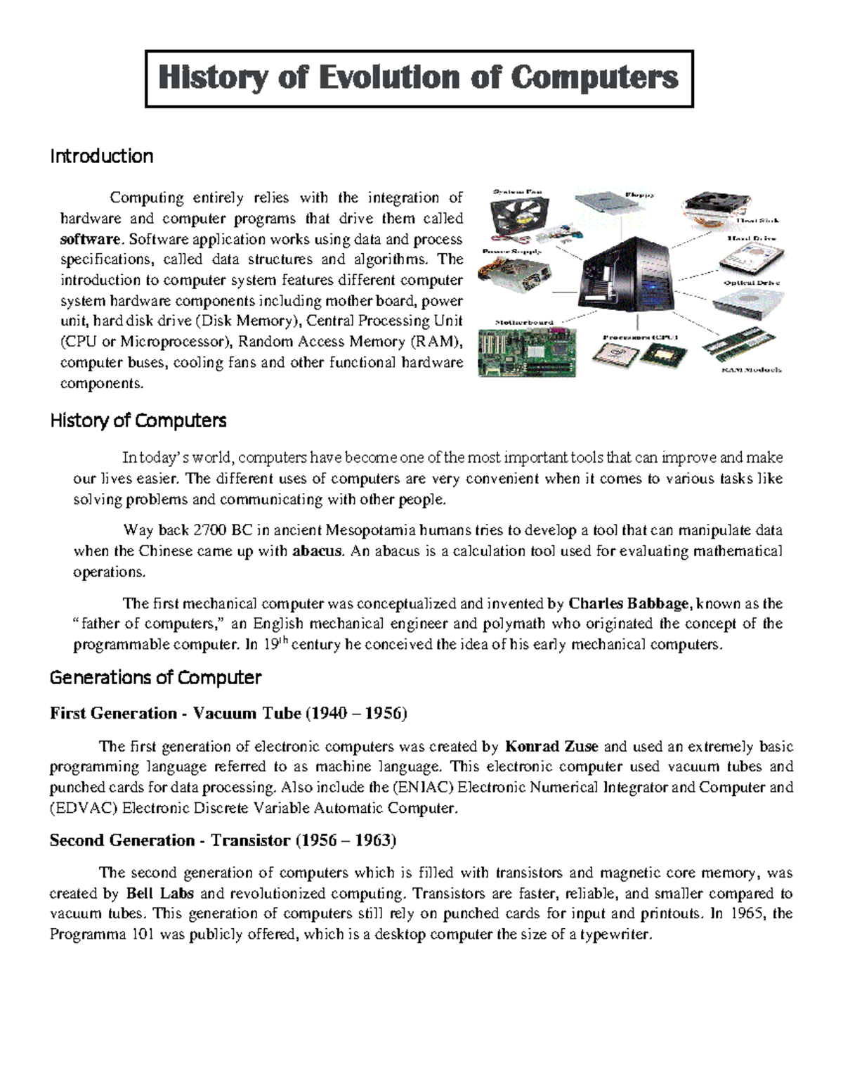 History, Microprocessor, Programming Languages - Computing entirely ...