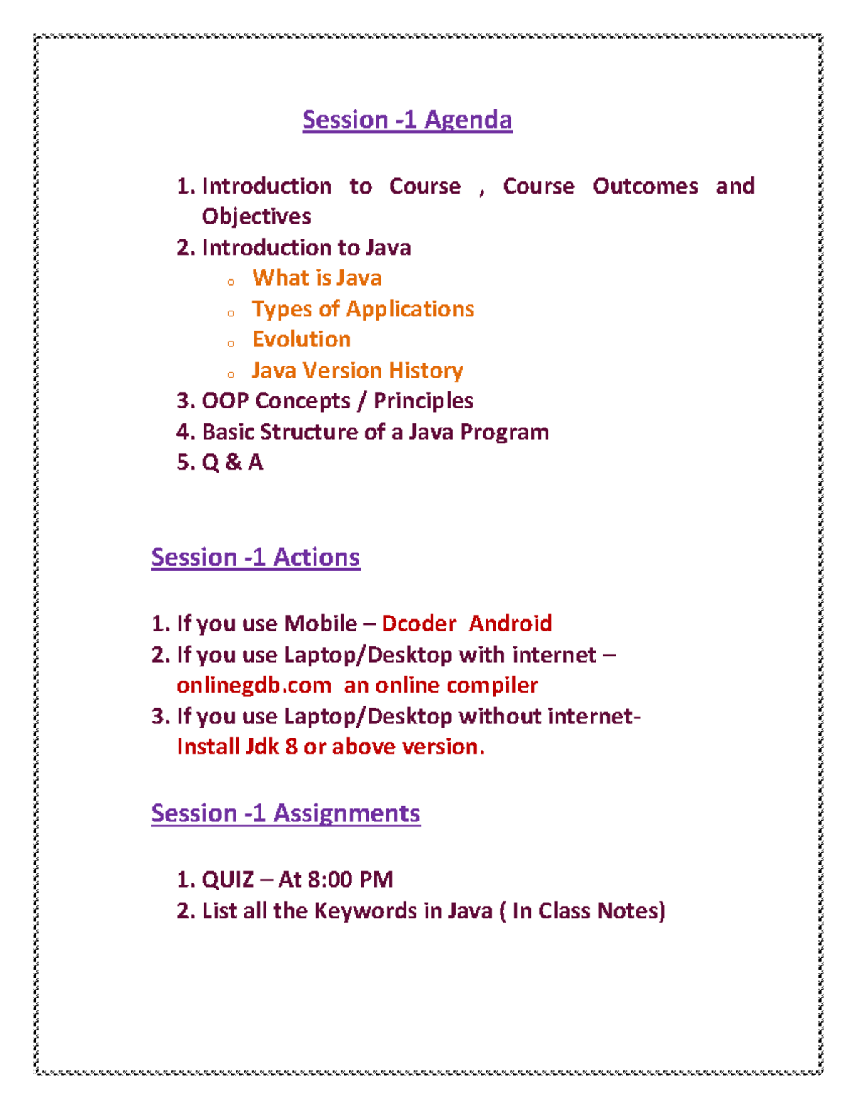Session-1 - Principles - Basic Sructure(2) - Session -1 Agenda 1 ...