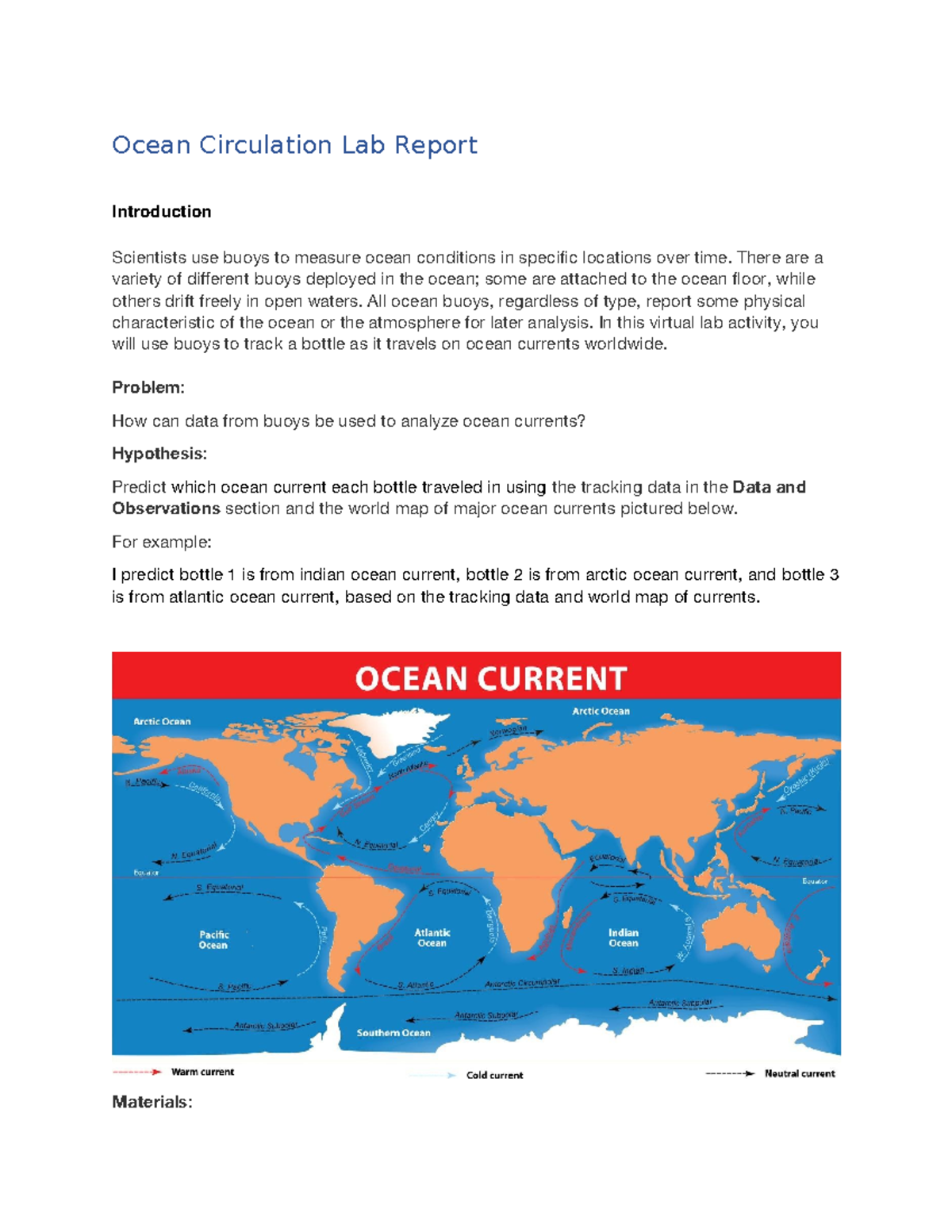 7.02 Lab report Earth space science water current - Ocean Circulation ...