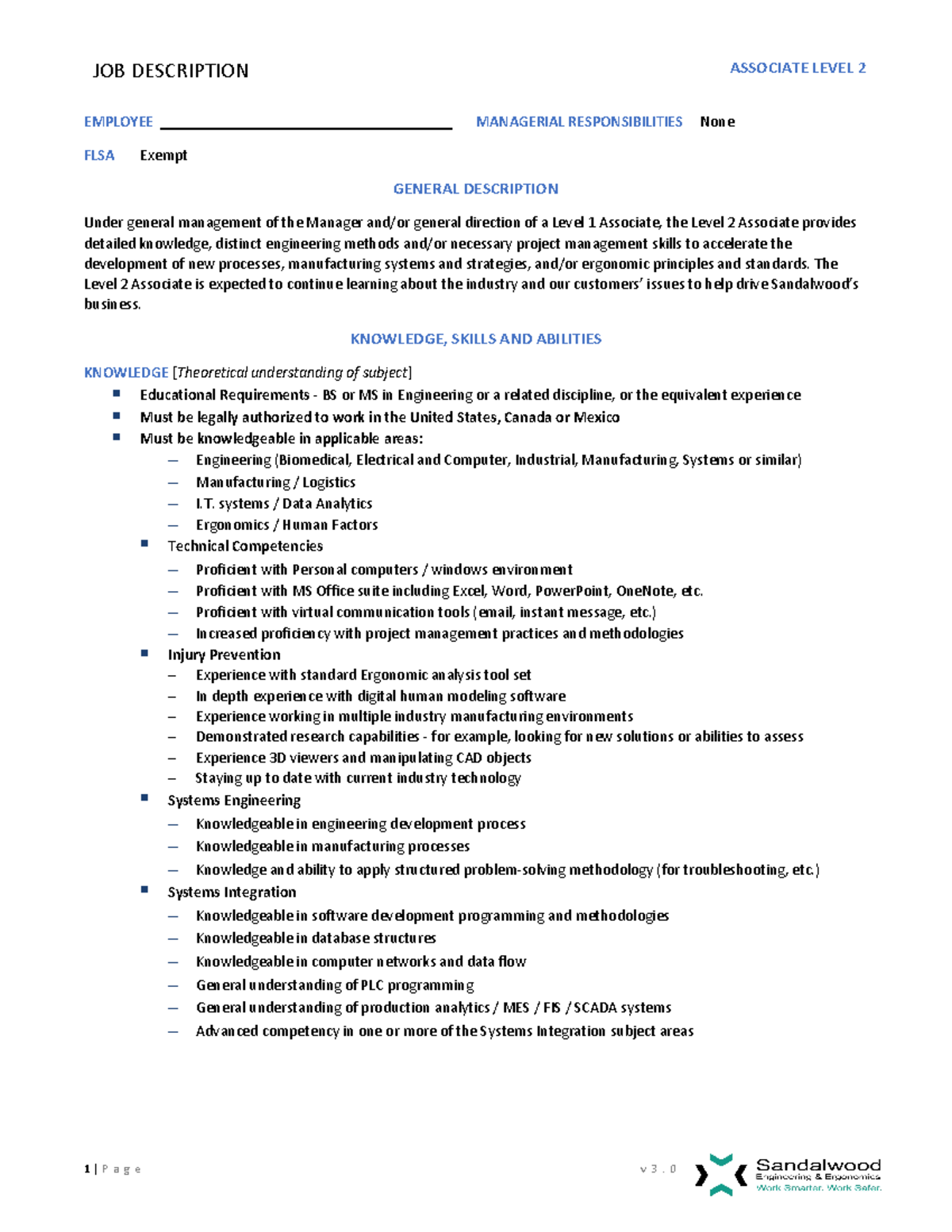 Level 2 Associate Consultant Job Description v3 - Bus101 - UWO - Studocu