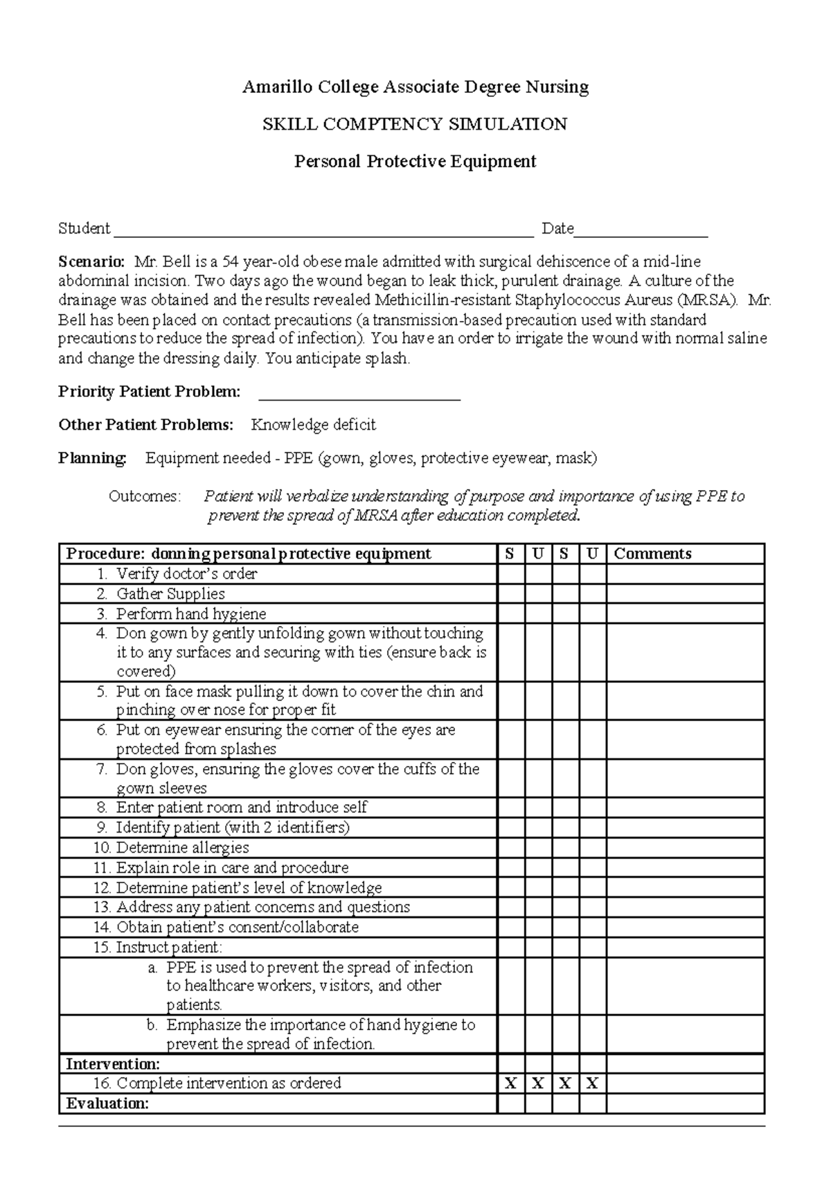 PPE and sterile gloving - Amarillo College Associate Degree Nursing ...