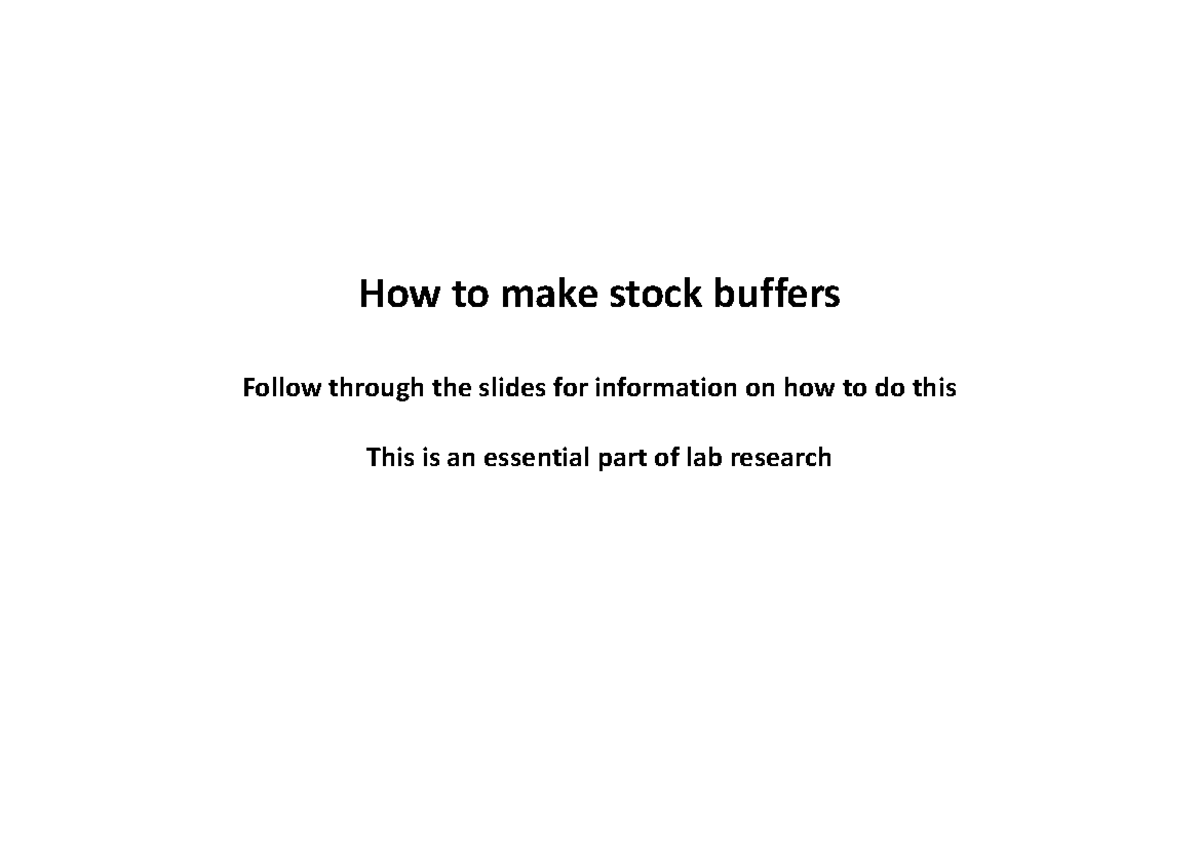 How to make stock buffers-1 - How to make stock buffers Follow through ...