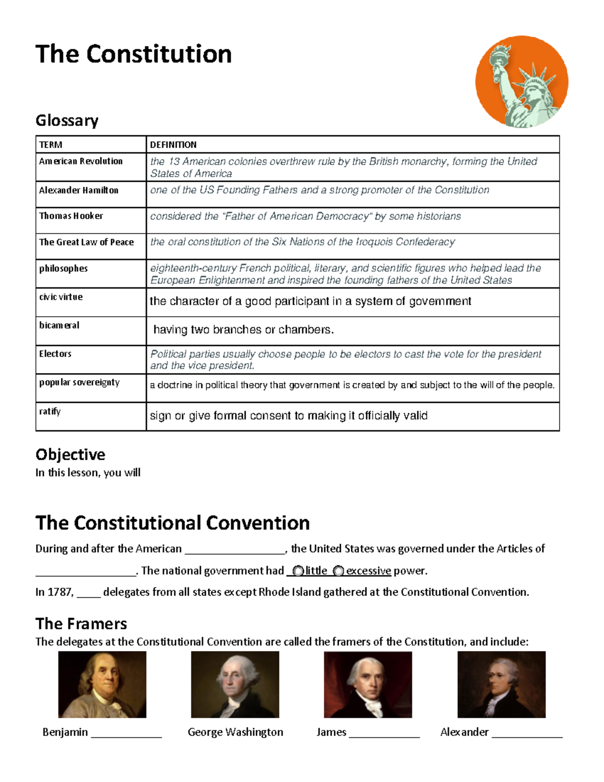 04 Guided Notes - The Constitution - MS US History - The Constitution ...