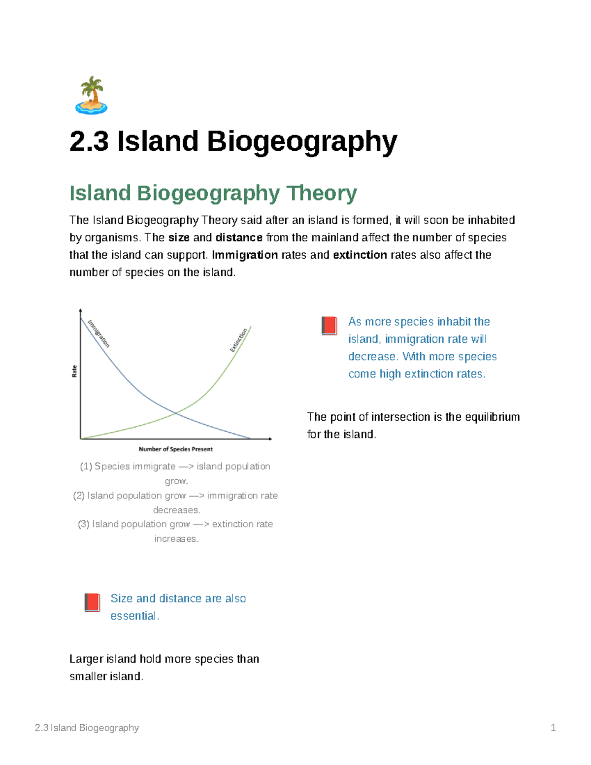 Island biogeography - The size and distance from the mainland affect ...