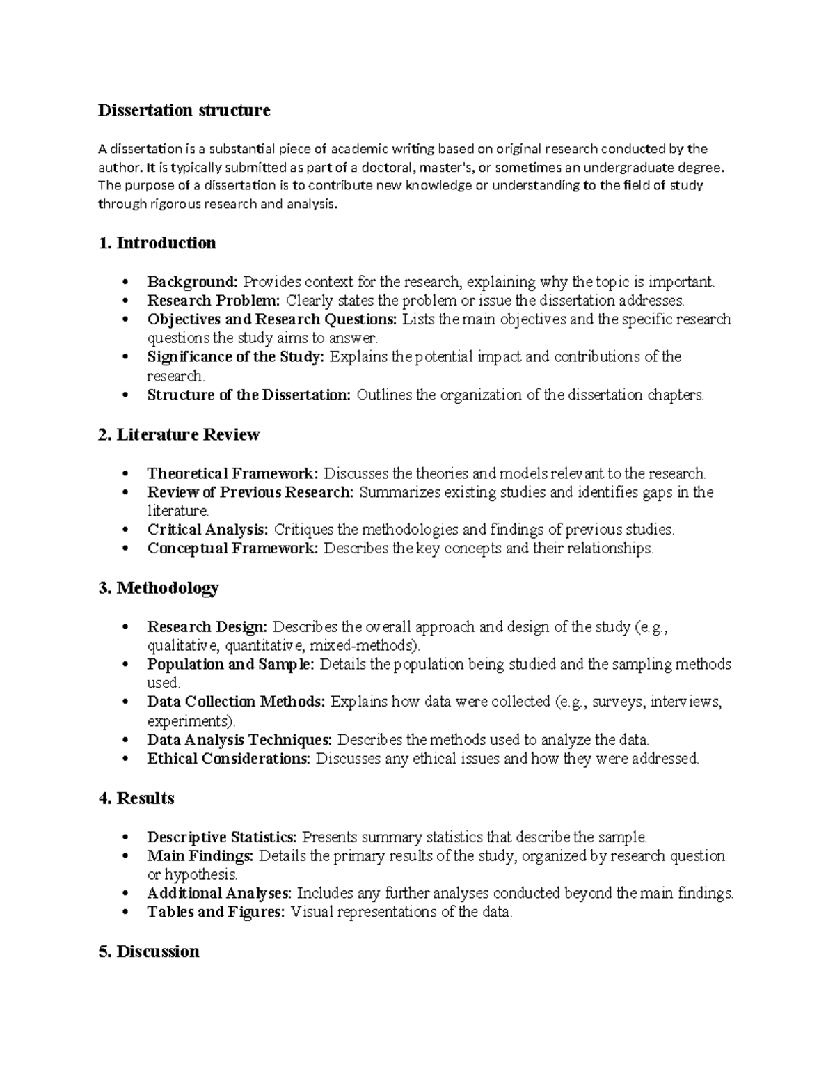 Dissertation structure-1 - It is typically submitted as part of a ...