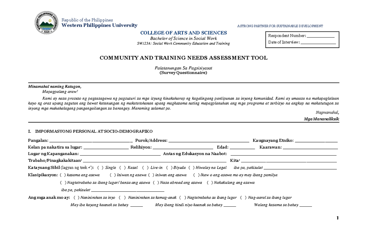 CNA-TNA - The nanana - COLLEGE OF ARTS AND SCIENCES Western Philippines ...