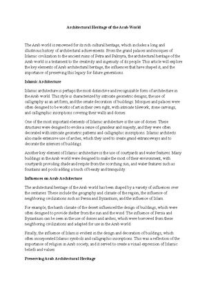 Arab Historical Heritage A legacy of civilization - From the ancient ...