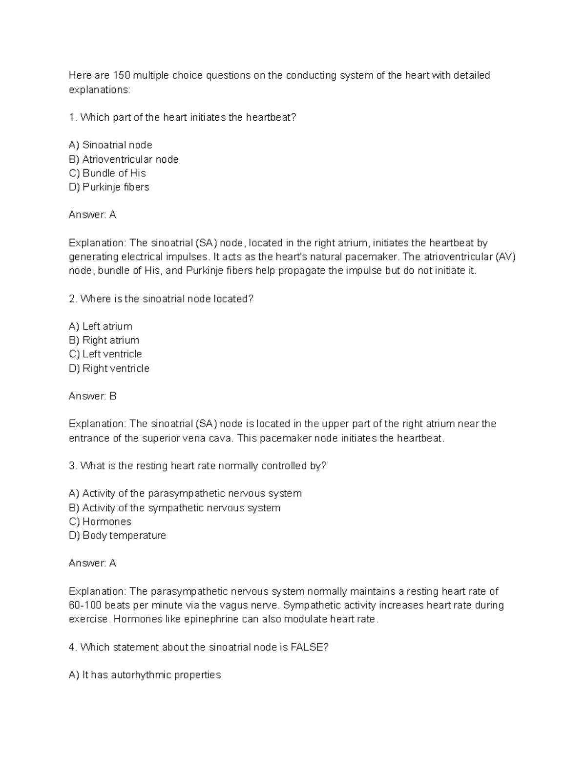 Mcq-Heart Conducting system - Here are 150 multiple choice questions on ...
