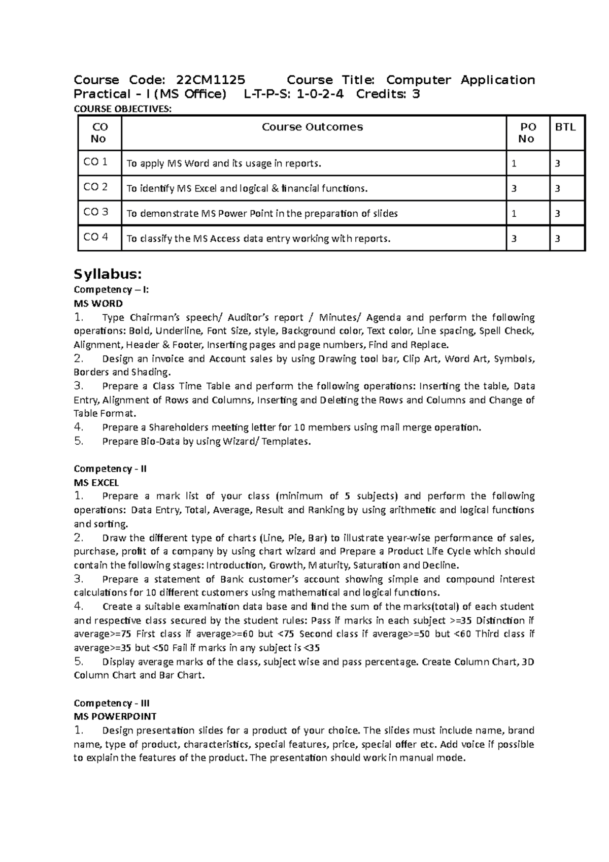 Computer Application Practical 1 3 Co 2 To Identify Ms Excel And