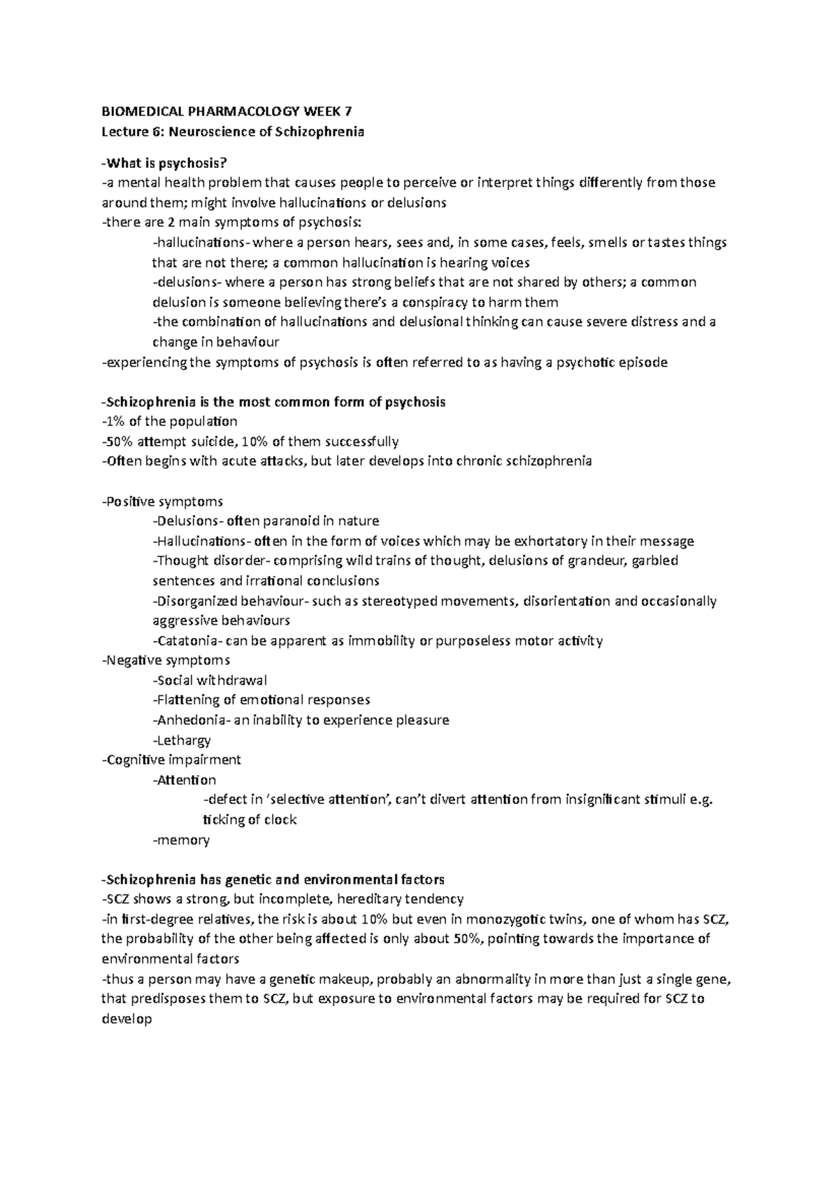 Neuroscience of Schizophrenia - icking of clock -memory -Schizophrenia ...