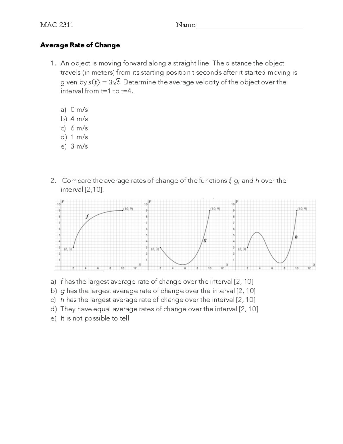 Video Worksheet 1 - Cal 1 - MAC 2311 Name ...