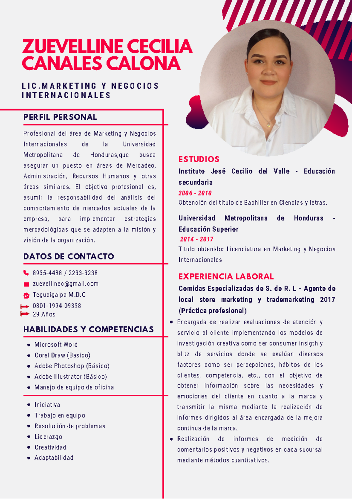 CV Cecilia Canales 2023 - PERFIL PERSONAL Profesional del área de Marketing y Negocios - Studocu