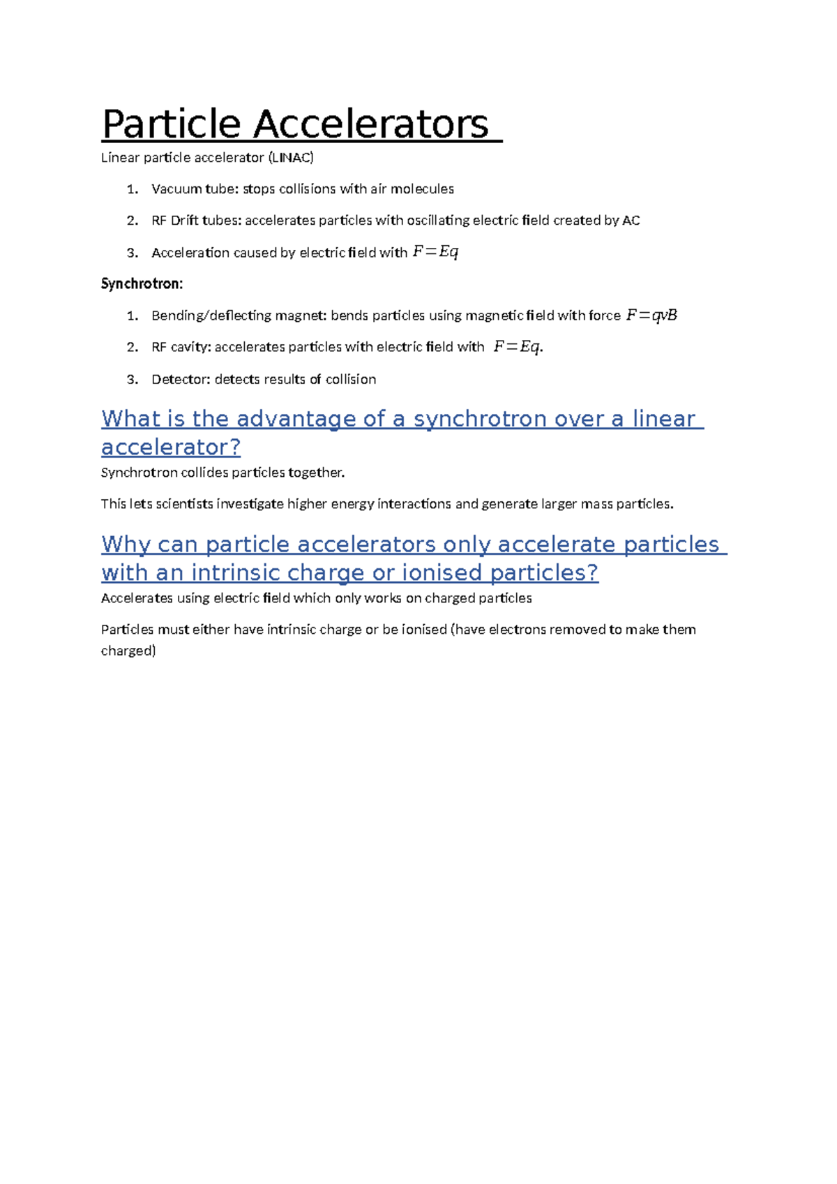 Particle Accelerators - Particle Accelerators Linear particle ...