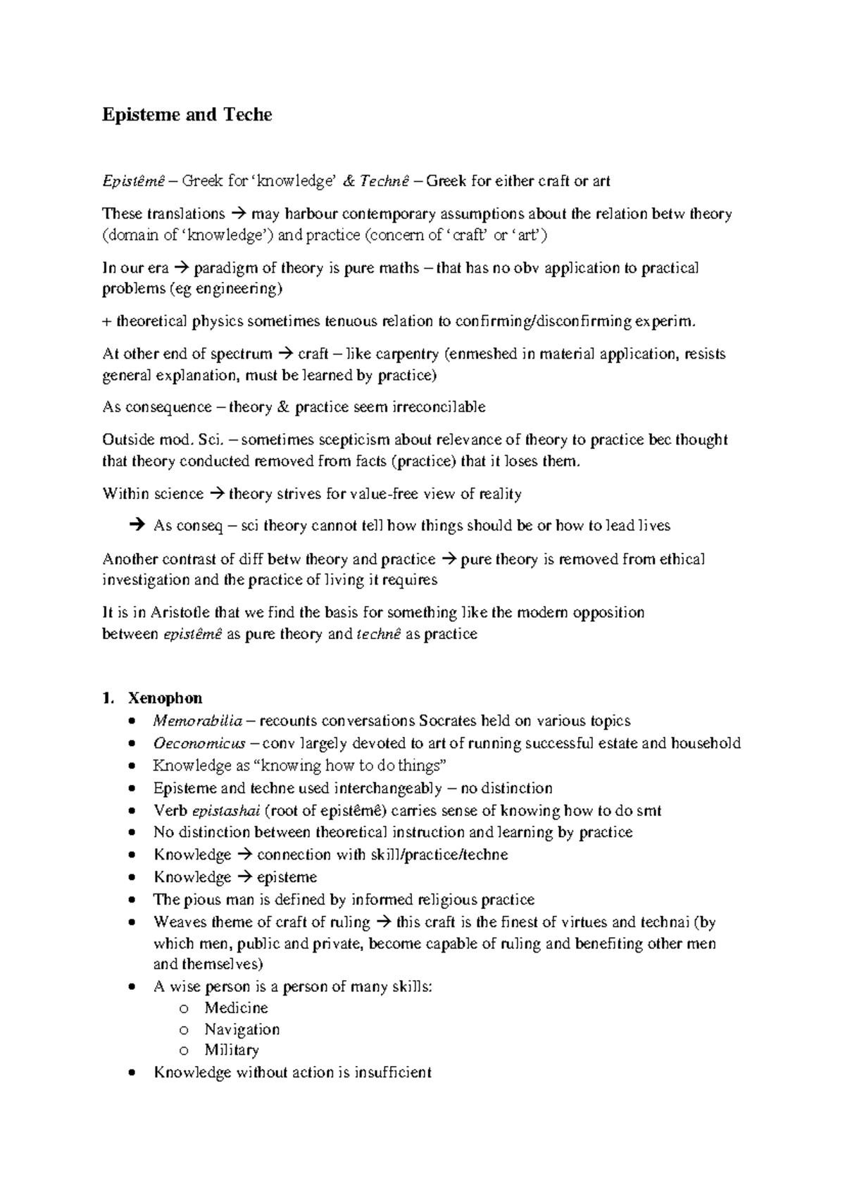Episteme & Techne - Summary Socio-informatics - Episteme and Teche ...