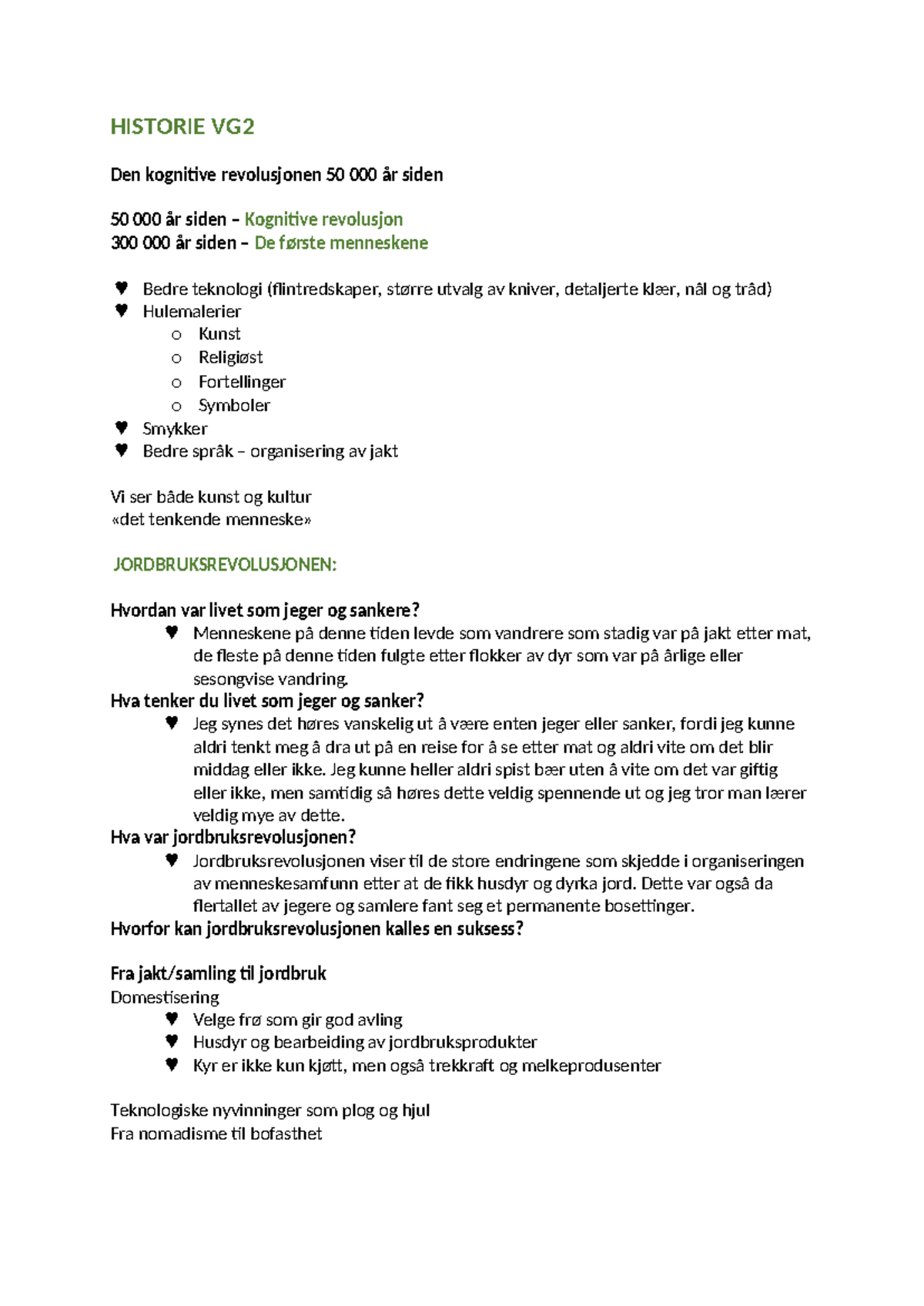 Historie VG2 - HISTORIE VG Den kognitive revolusjonen 50 000 år siden 50 000 år siden ...