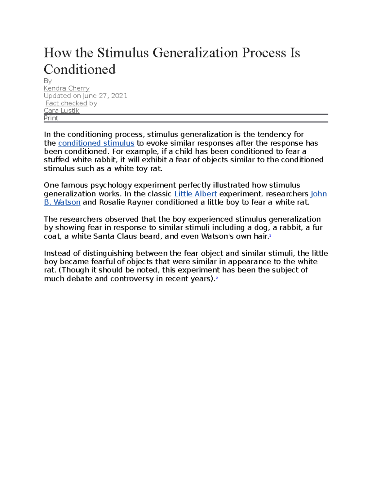 How the Stimulus Generalization Process Is Conditioned - How the ...