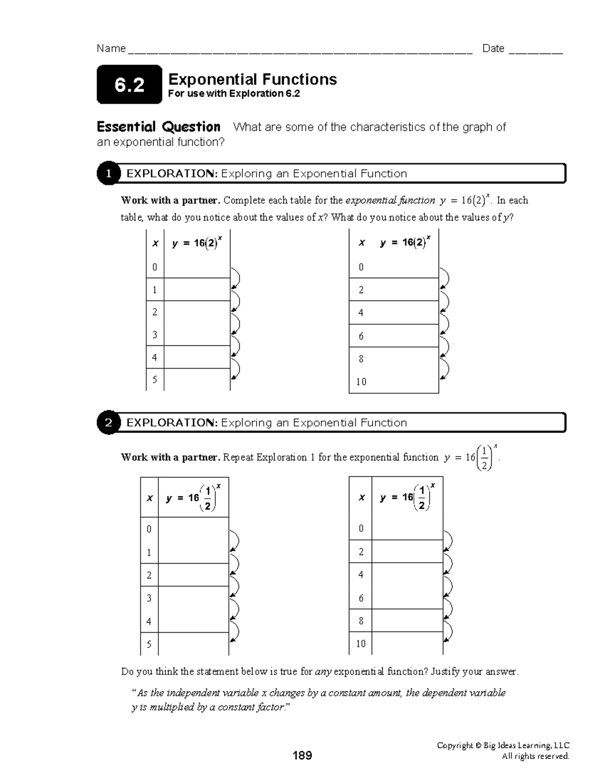 NC math1 06 02 - Worksheet For 6.1 math epoinenets - Copyright © Big ...