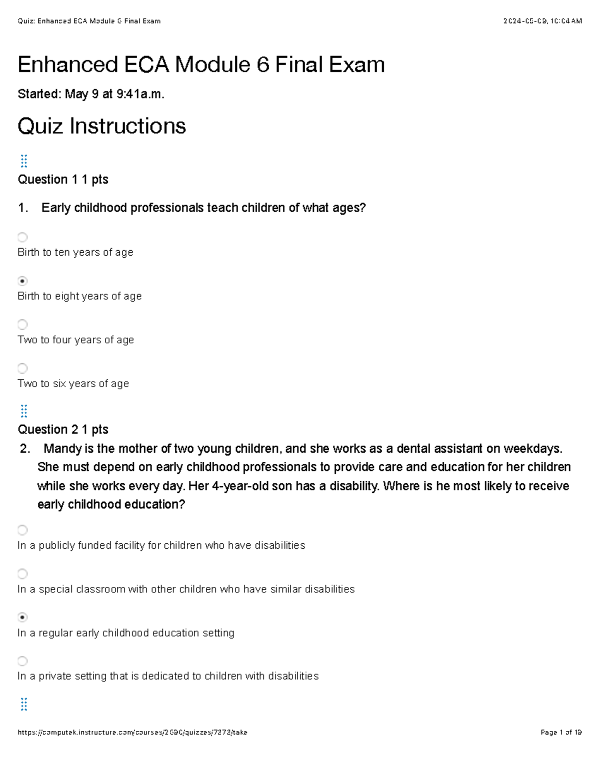 Quiz: Enhanced ECA Module 6 Final Exam - Enhanced ECA Module 6 Final ...