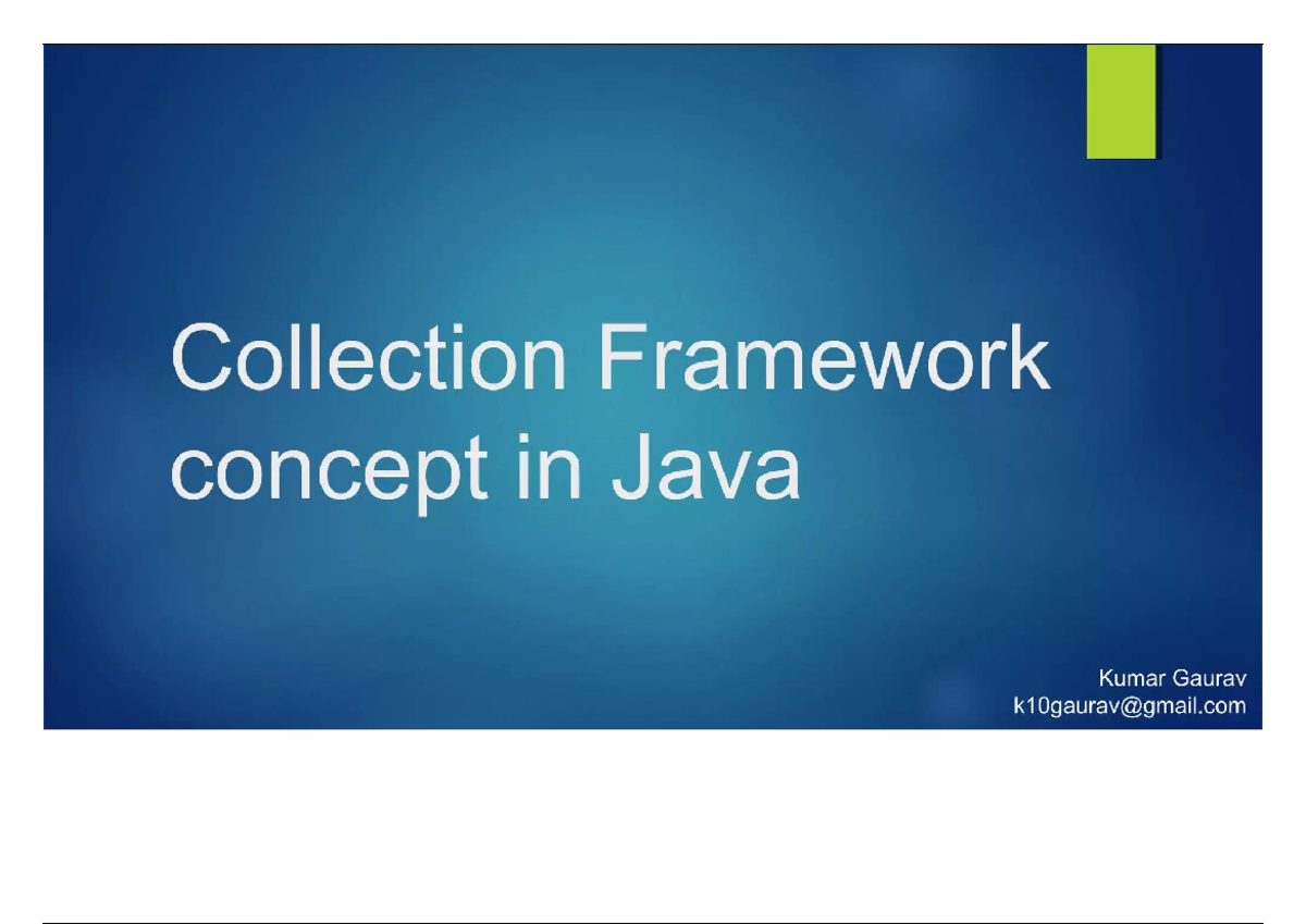 Collection Framework slides - Studocu