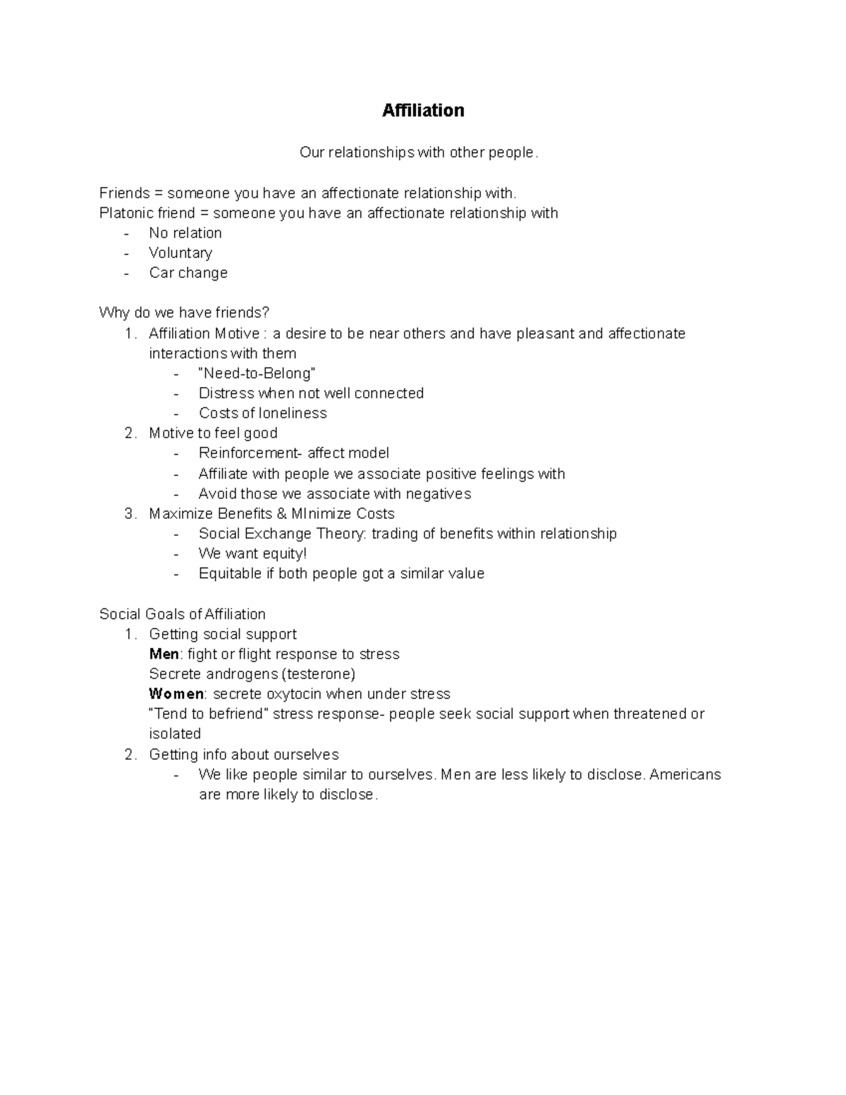 Affiliation - Affiliation Our relationships with other people. Friends ...