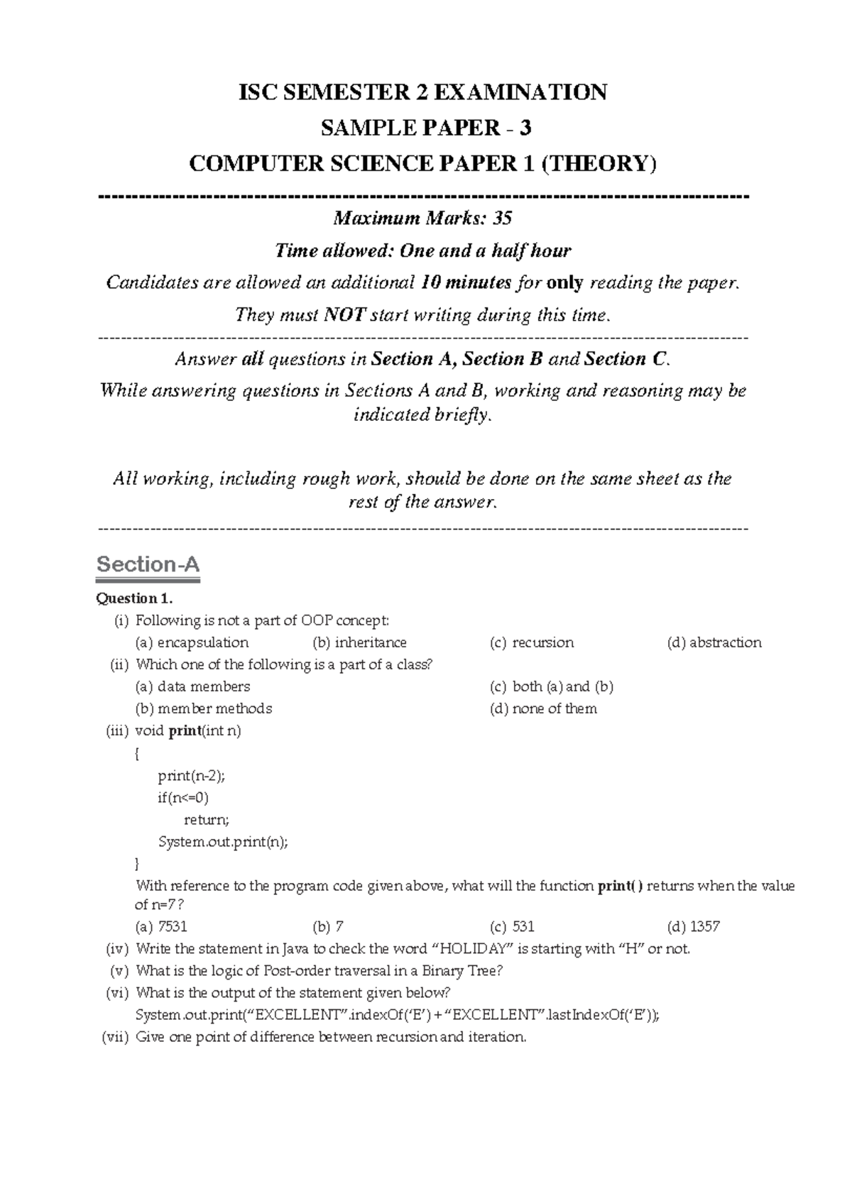 CS 03 - CS 032- Comp Sc Fundamentals (Question patters and figures ...