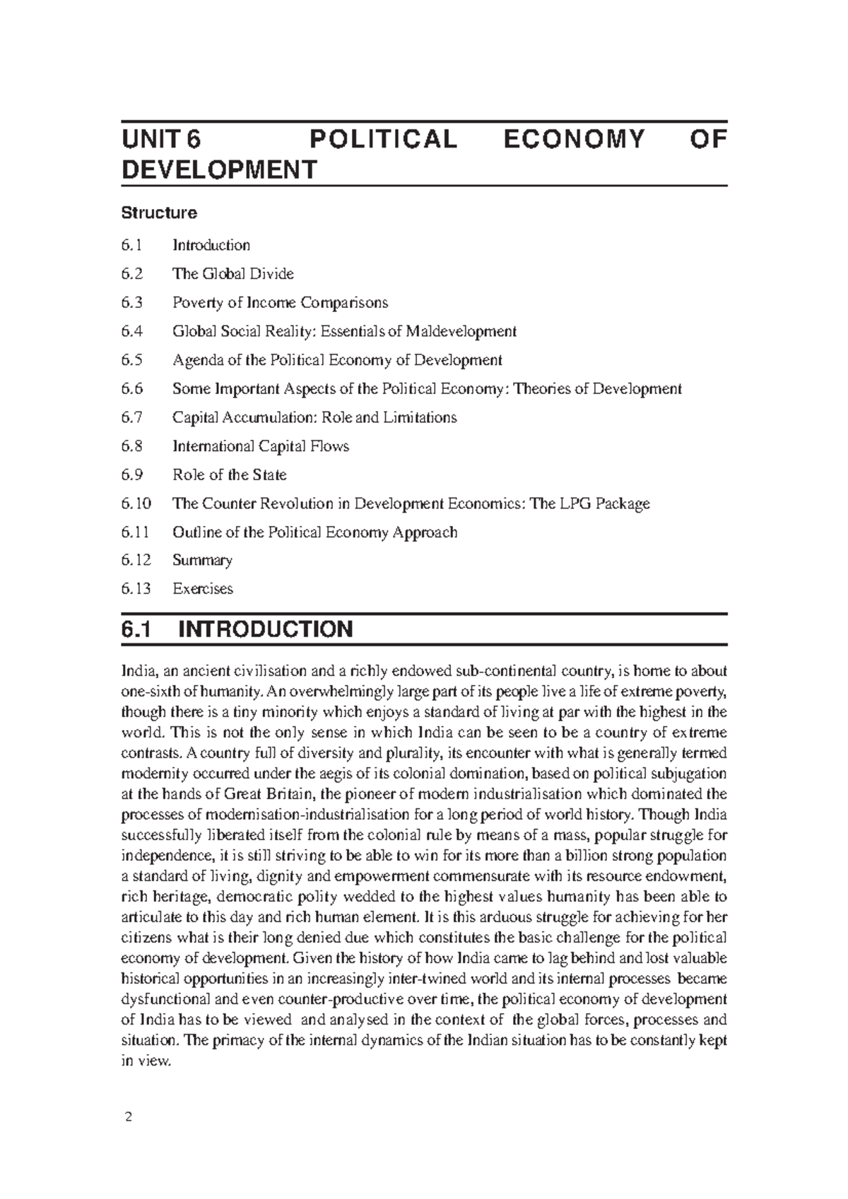 UNIT-6 - Easy to understand - UNIT 6 POLITICAL ECONOMY OF DEVELOPMENT ...