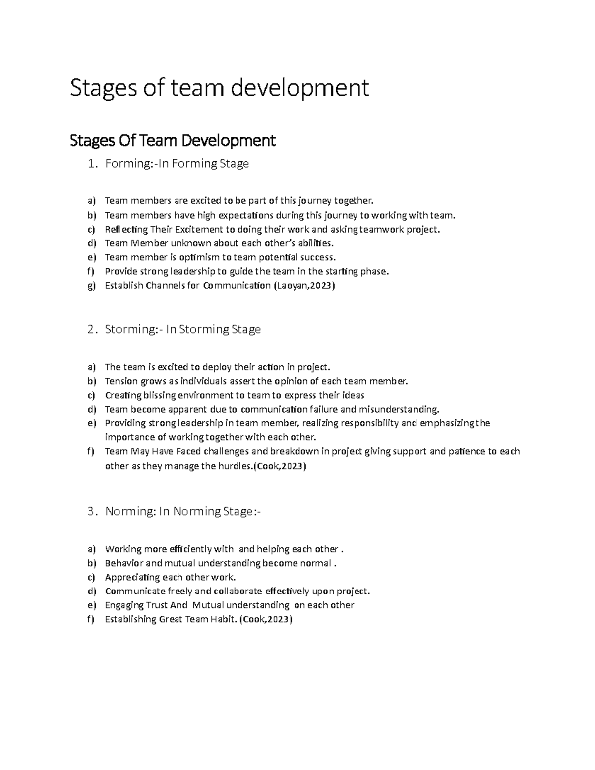 Team satges - Stages of team development Stages Of Team Development 1 ...