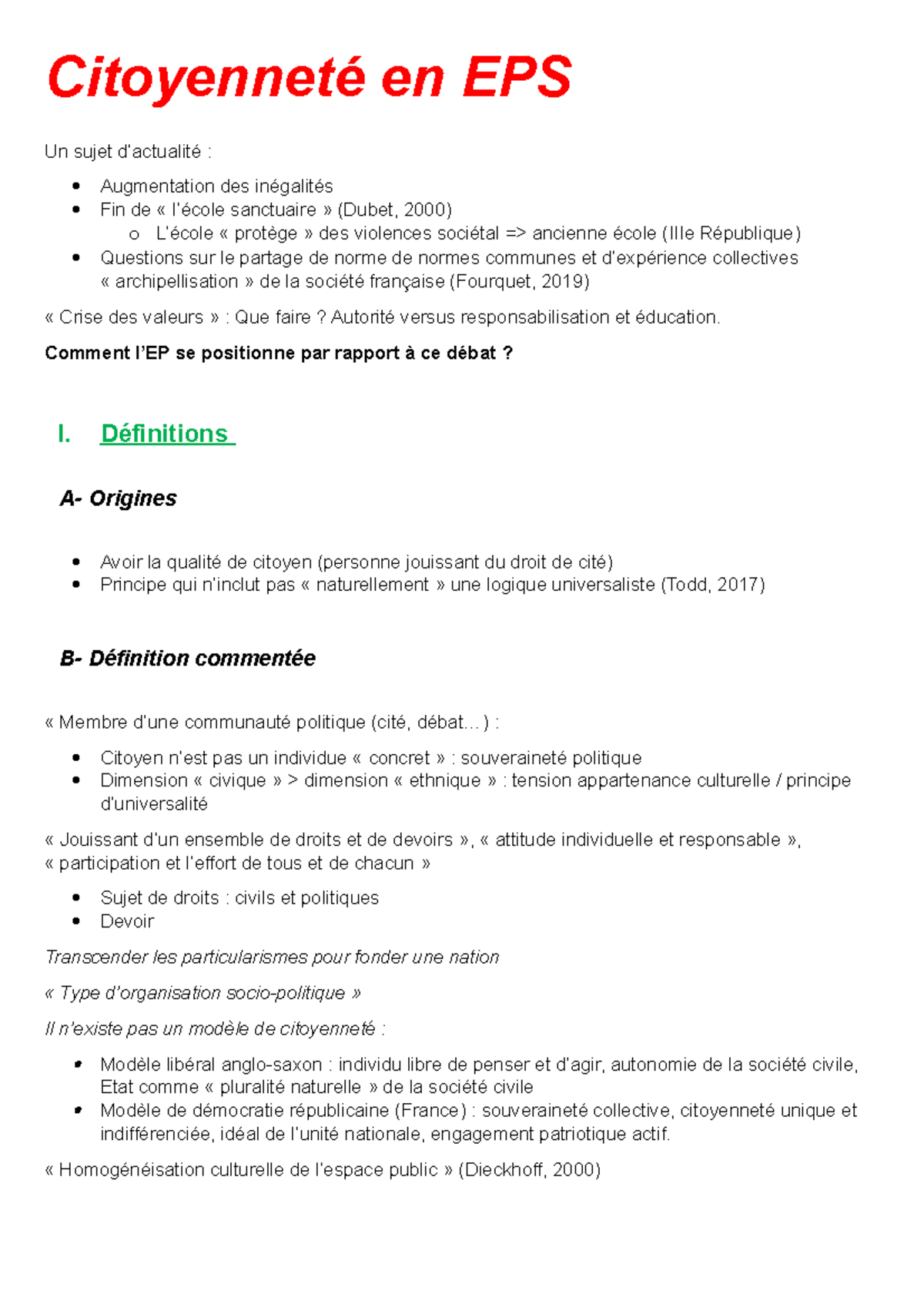 Citoyenneté en EPS - CM Strasbourg L3 EM - Citoyenneté en EPS Un sujet ...