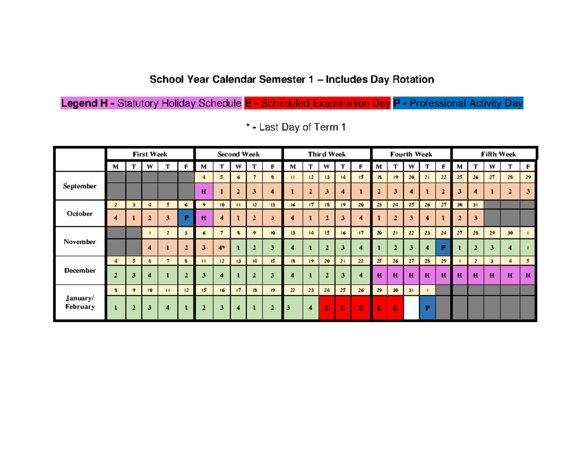 School Year 2023 Semester 1 - School Year Calendar Semester 1 ...