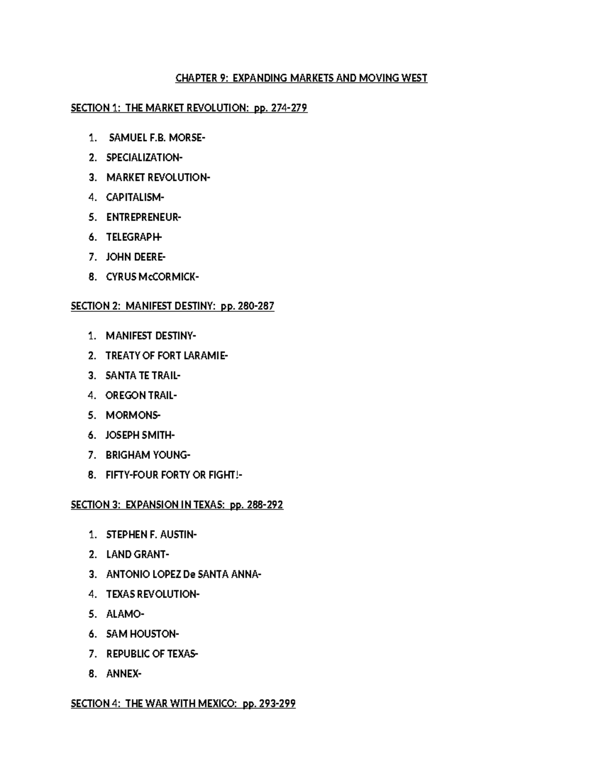 Chapter 9 Vocabulary - Vocab - CHAPTER 9: EXPANDING MARKETS AND MOVING ...