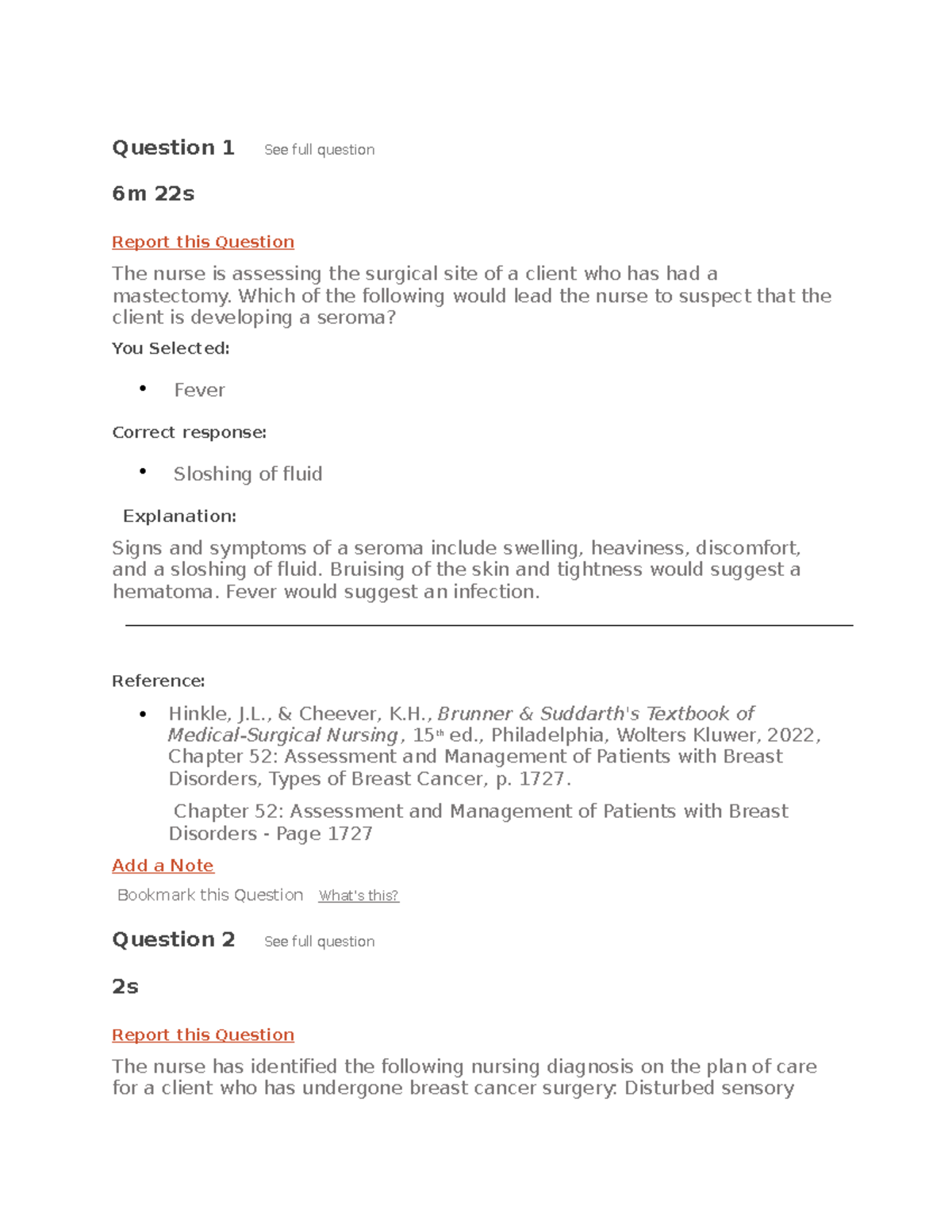 Oncology practice - Question 1 See full question 6m 22s Report this ...