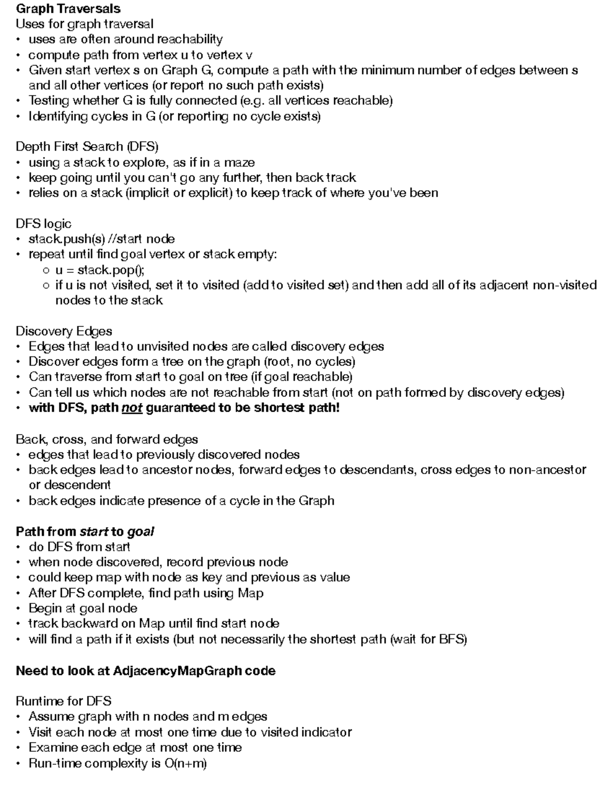 Graph Traversals - Graph Traversals Uses for graph traversal uses are ... Graph Traversals - Graph Traversals Uses for graph traversal uses are ...