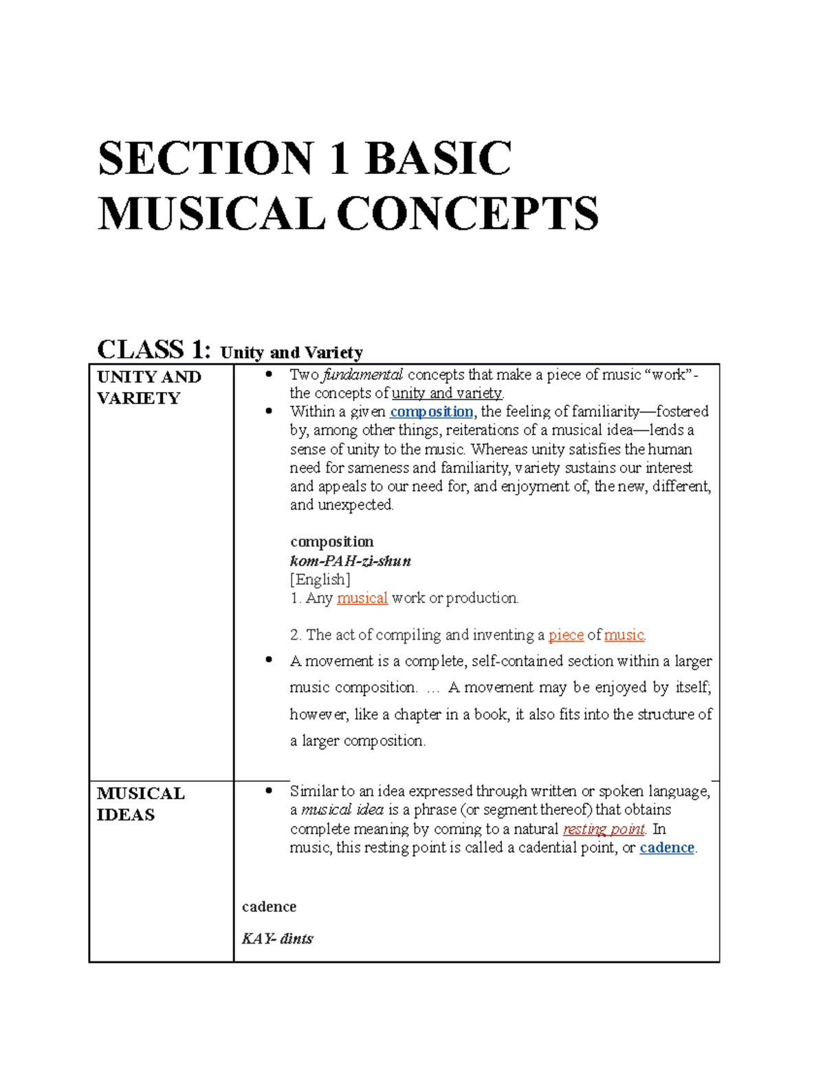 MUS 111 Notes - Took class asynchronous Instructor: Joel Knapp ...