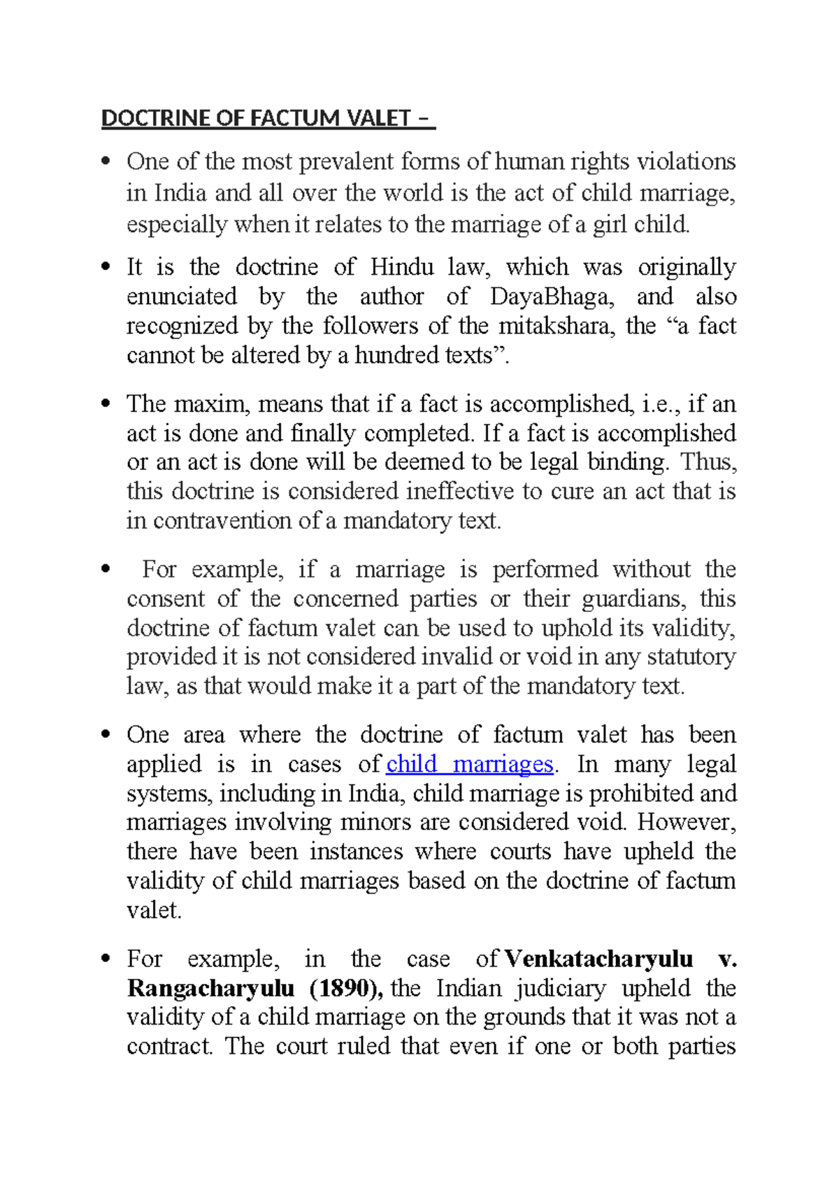 Doctrine of Factum valet and pious obligations - DOCTRINE OF FACTUM ...