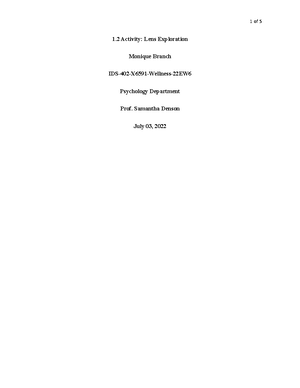 IDS-402 Module Five Discussion - Describe a current wellness-related ...